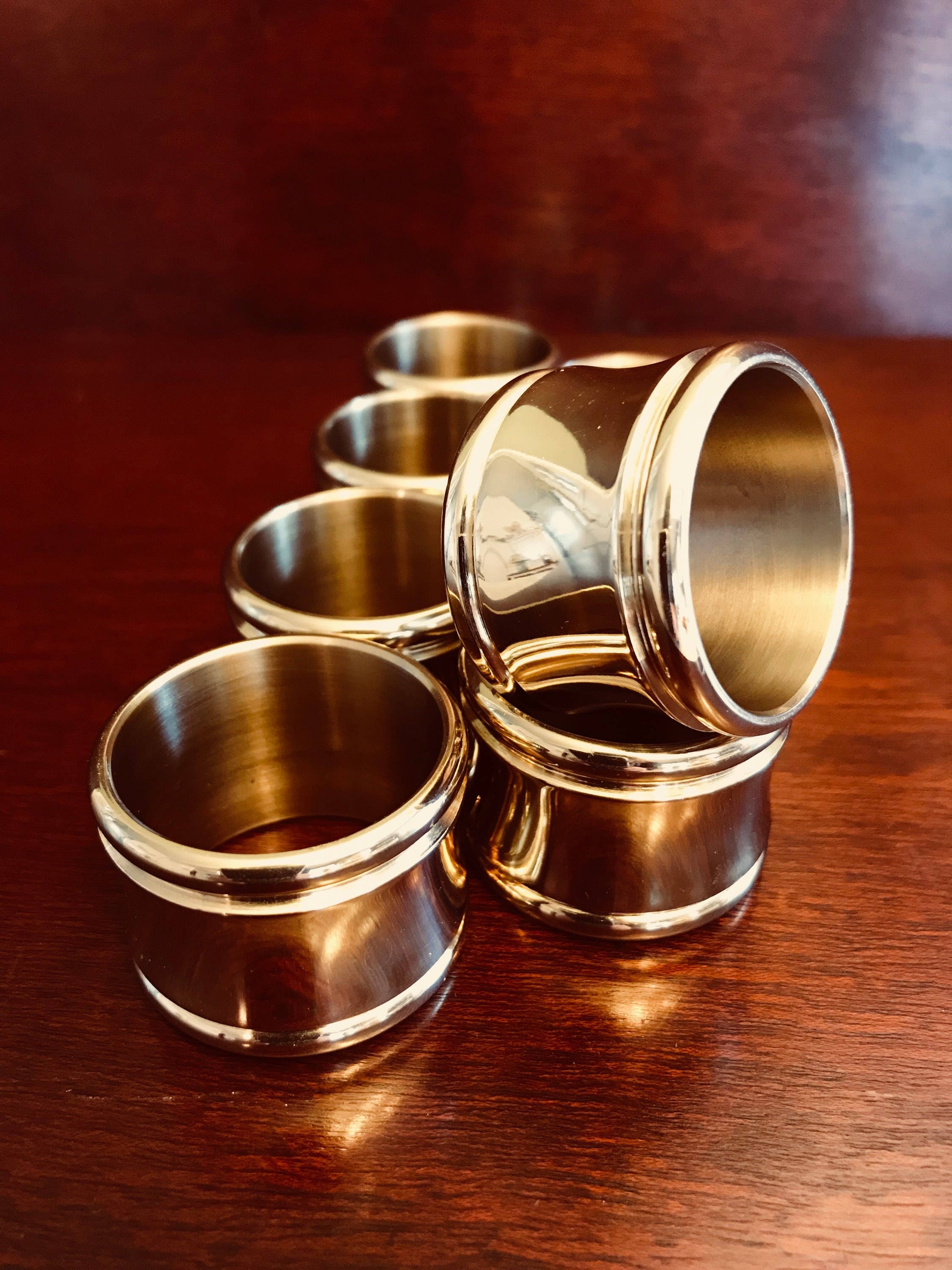 Vintage Solid Brass Napkin Rings 8 Piece Set Holiday Dinner Napkin vintage-solid-brass-napkin-rings-8-piece-set-holiday-dinner-napkin