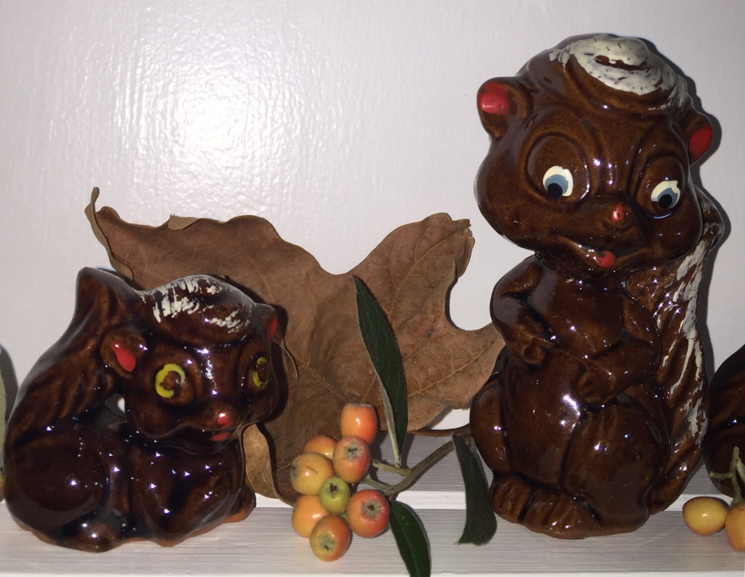 Squirrel Figurines Family Woodland Decoration Vintage Ceramics