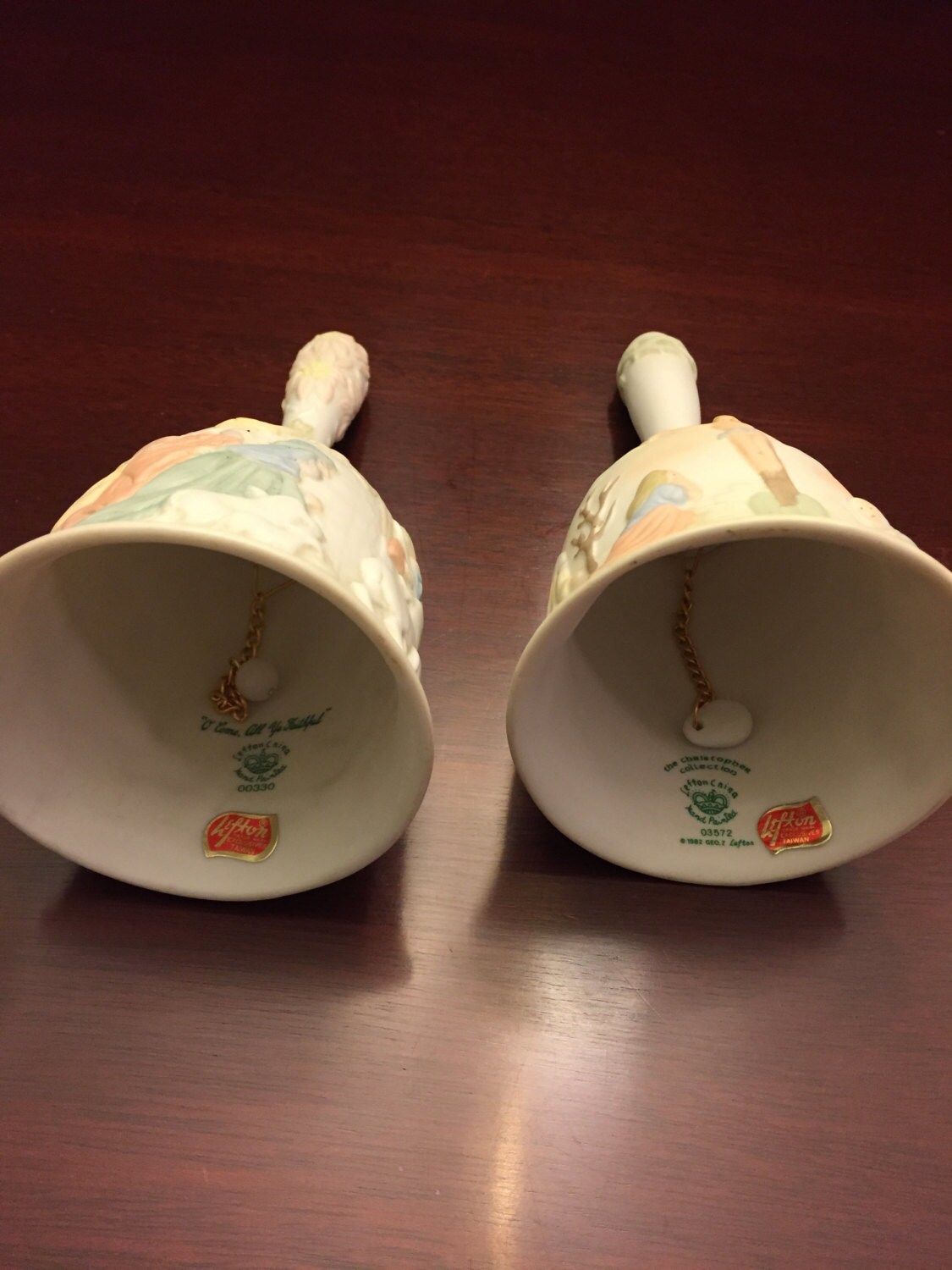 Lefton China Bells, Christopher collection, hand painted Advent Bells ...