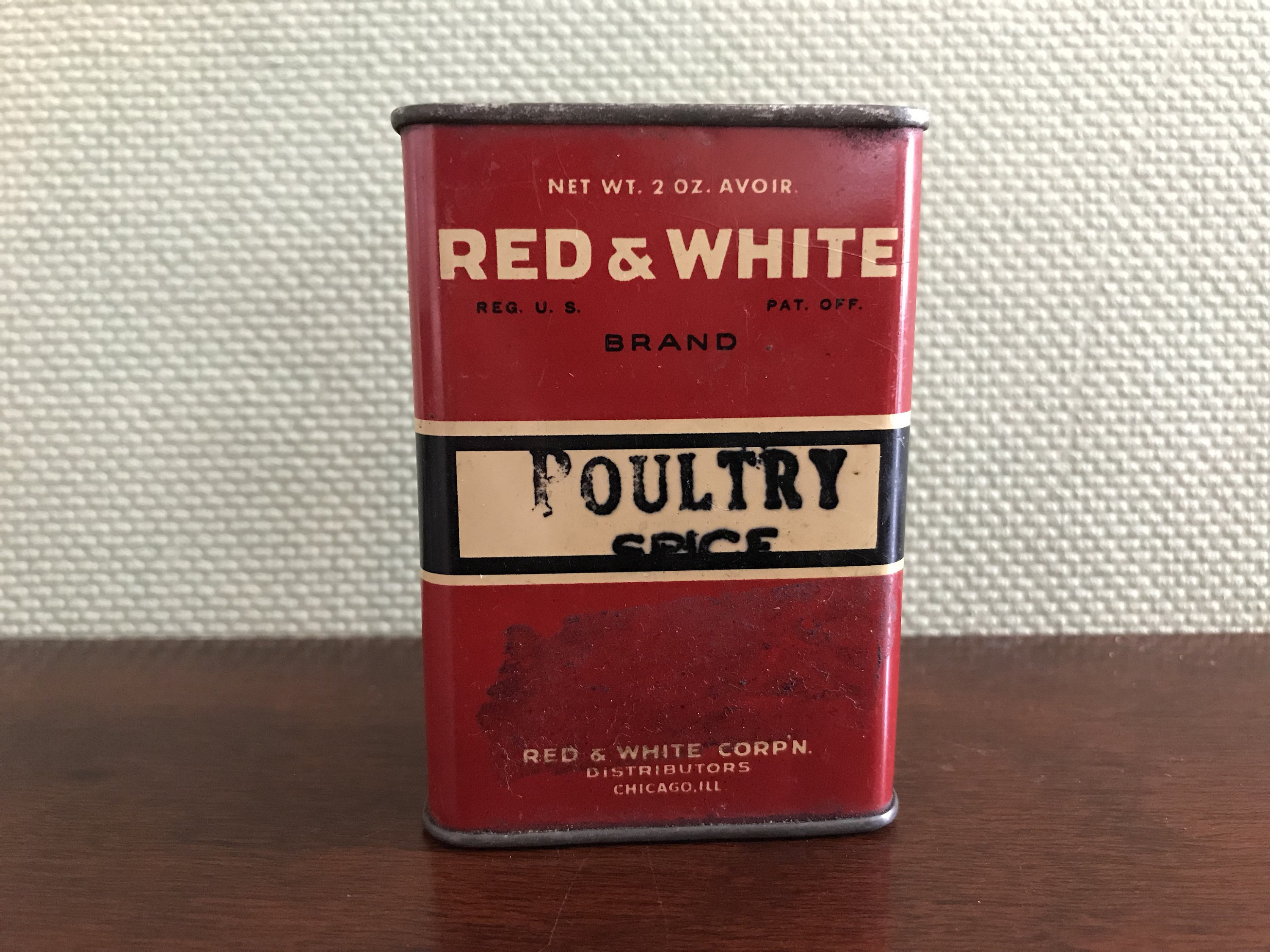 Vintage Red and White Spice Tin, Poultry Spice Tin, Collectible Spice ...