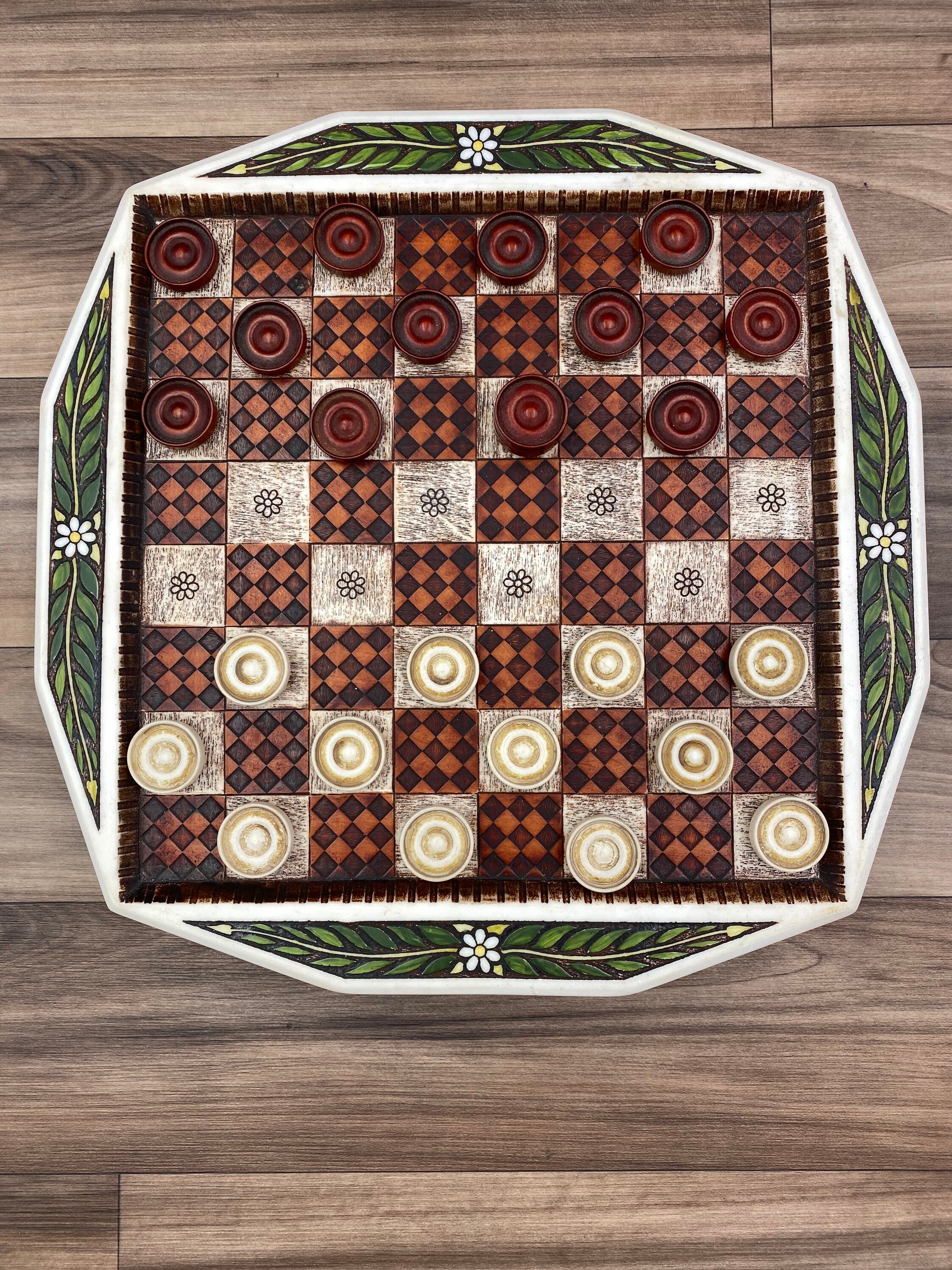 Vintage Checkers Set, Scrimshaw Collectors Game by History Craft ...