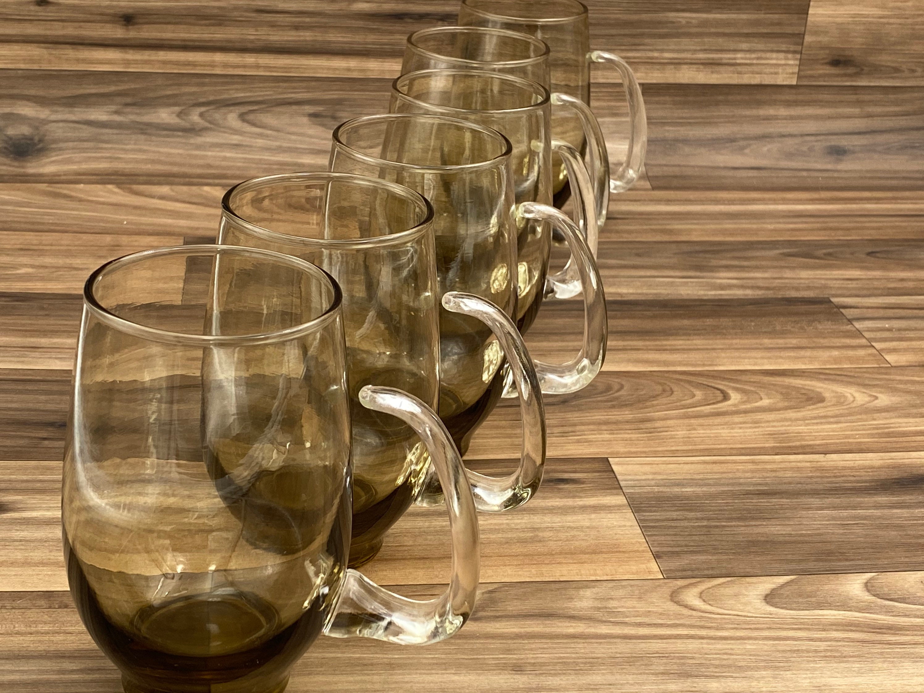 Smoke Glass Tankard Mugs, Vintage Libbey glasses, Mid Century drink ...