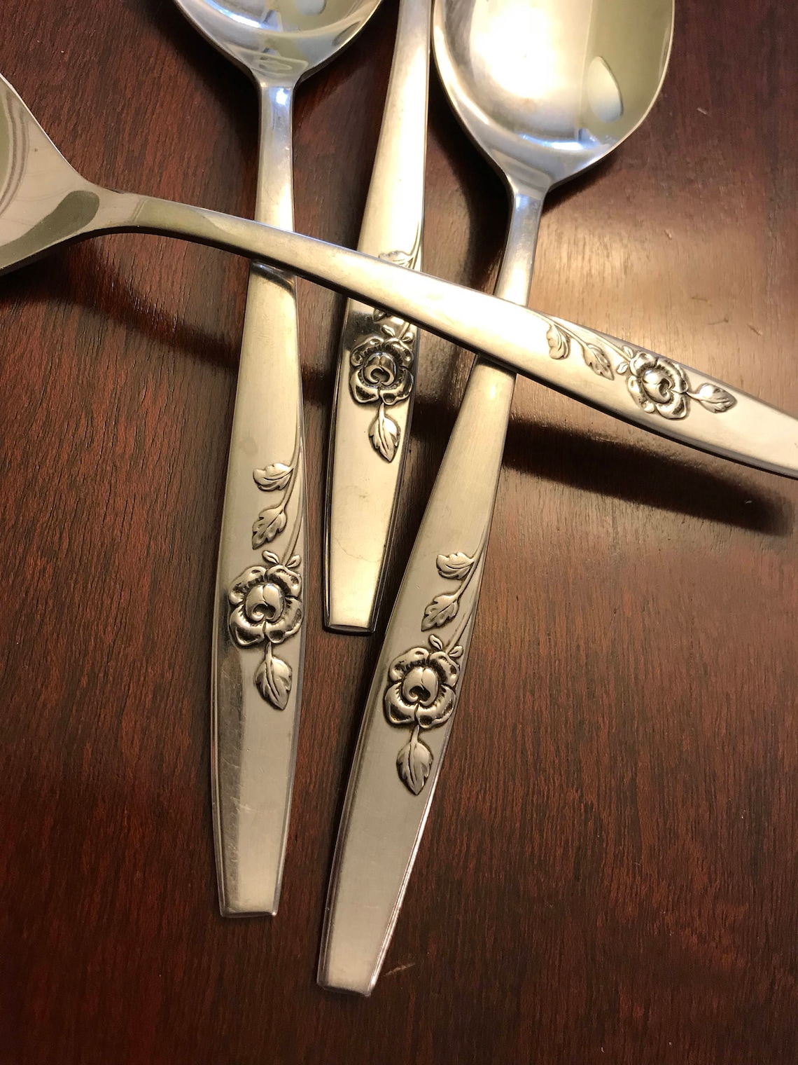 Vintage Oneida Serving Spoon Our Rose Serving Spoon - Etsy