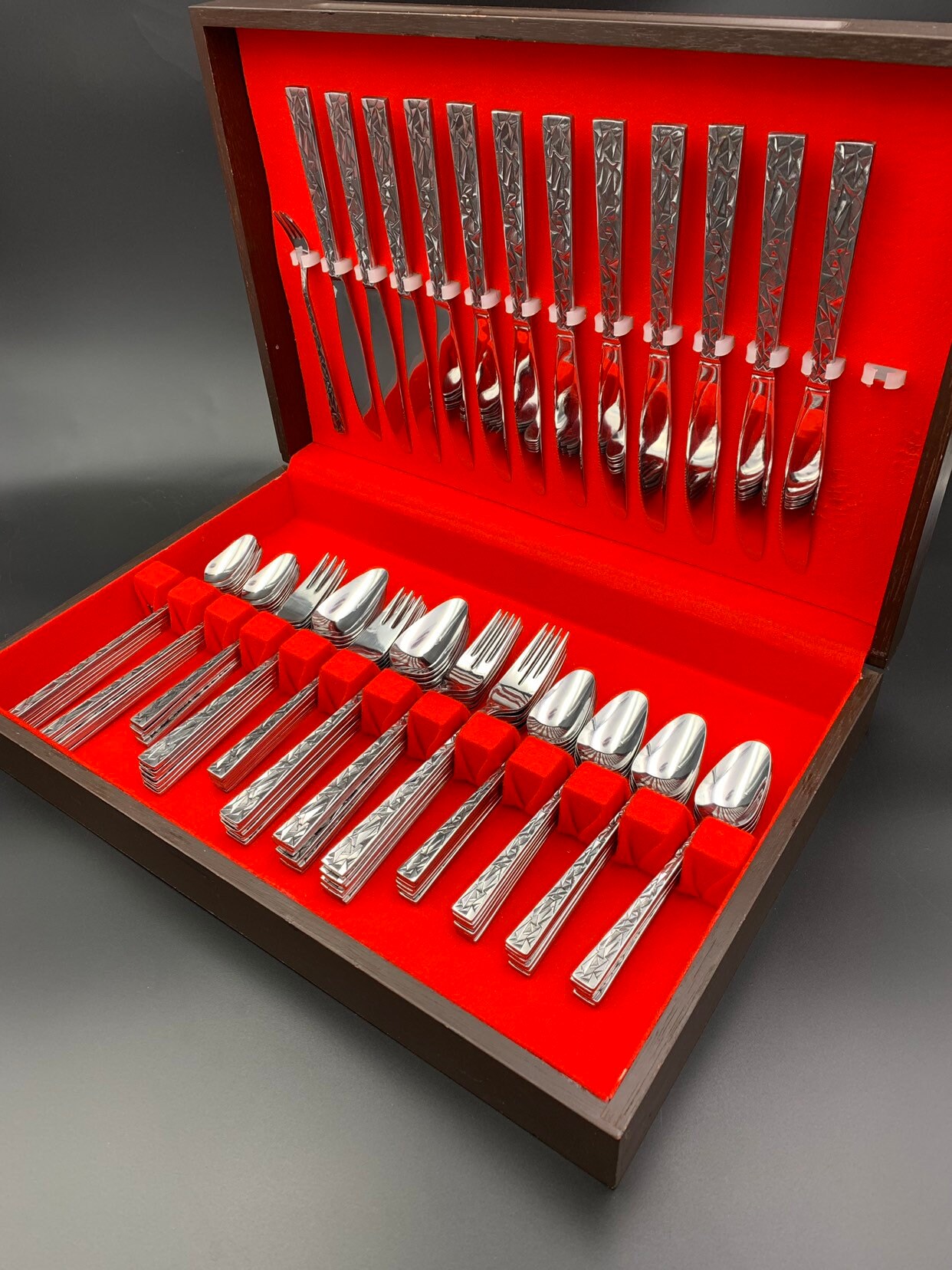 Vintage Flatware Set Aquarius with Silverware Chest, Rare Service for ...