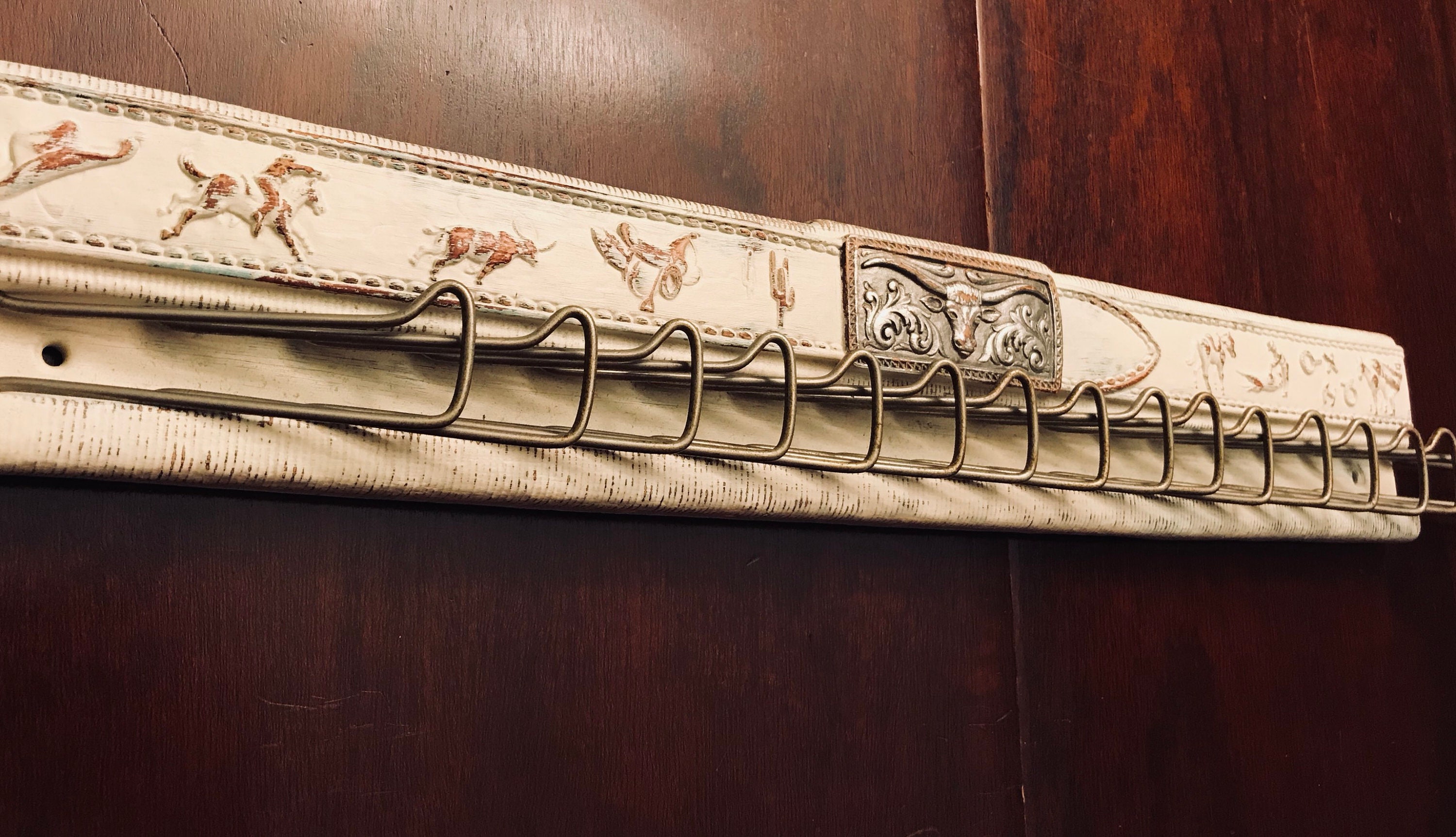Vintage Syroco Steer Wall Hooks Belt Rack with Hooks Western decor Tie ...