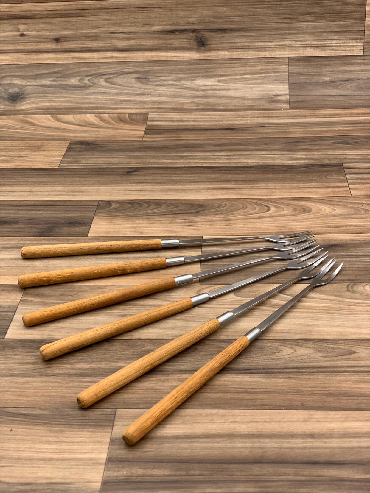 Vintage Fondue Forks Teakwood Danish Modern, Set of 6 fondue forks ...