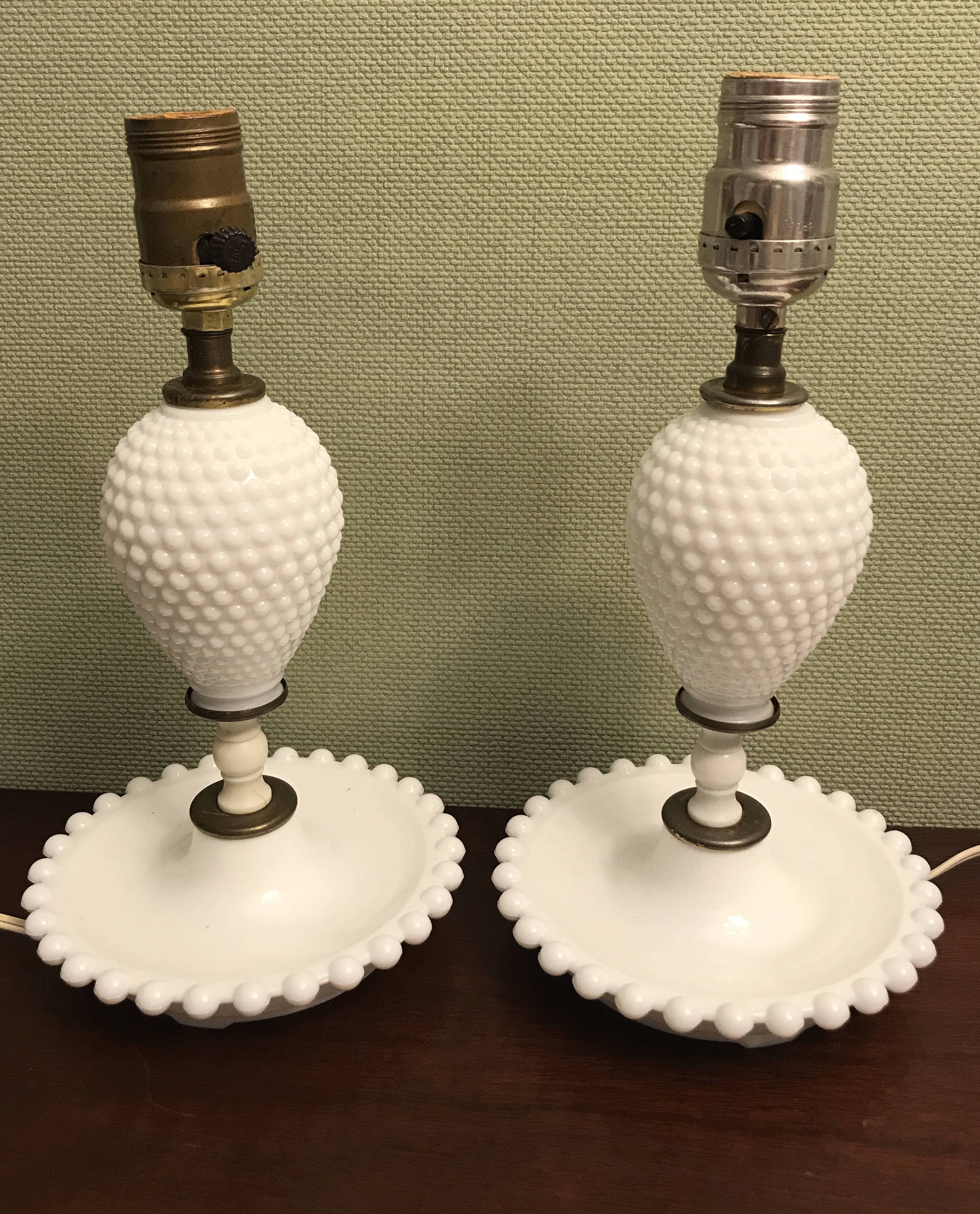 Milk Glass Hobnail Lamps Pair Of Milkglass Lamps Bedside Lamps Shabby Chic Country Decor