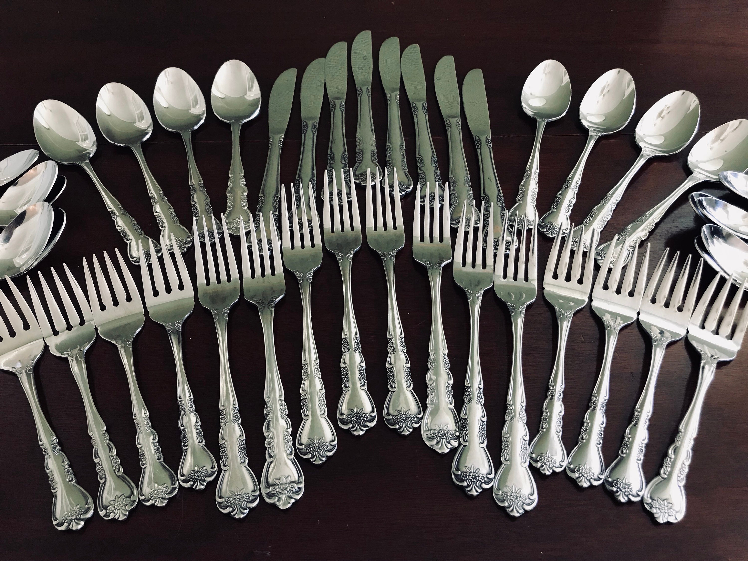 Vintage Stainless Flatware Set Rogers Delight Flatware Service For 8 Vintage Stainless Flatware Set Rogers Delight Flatware Service For 8