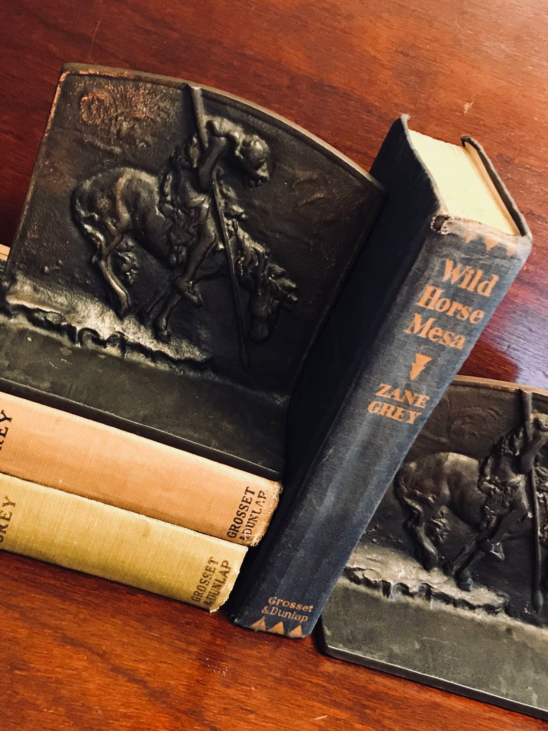 Vintage Indian Bookends, End of the Trail, Cast metal Bookends ...
