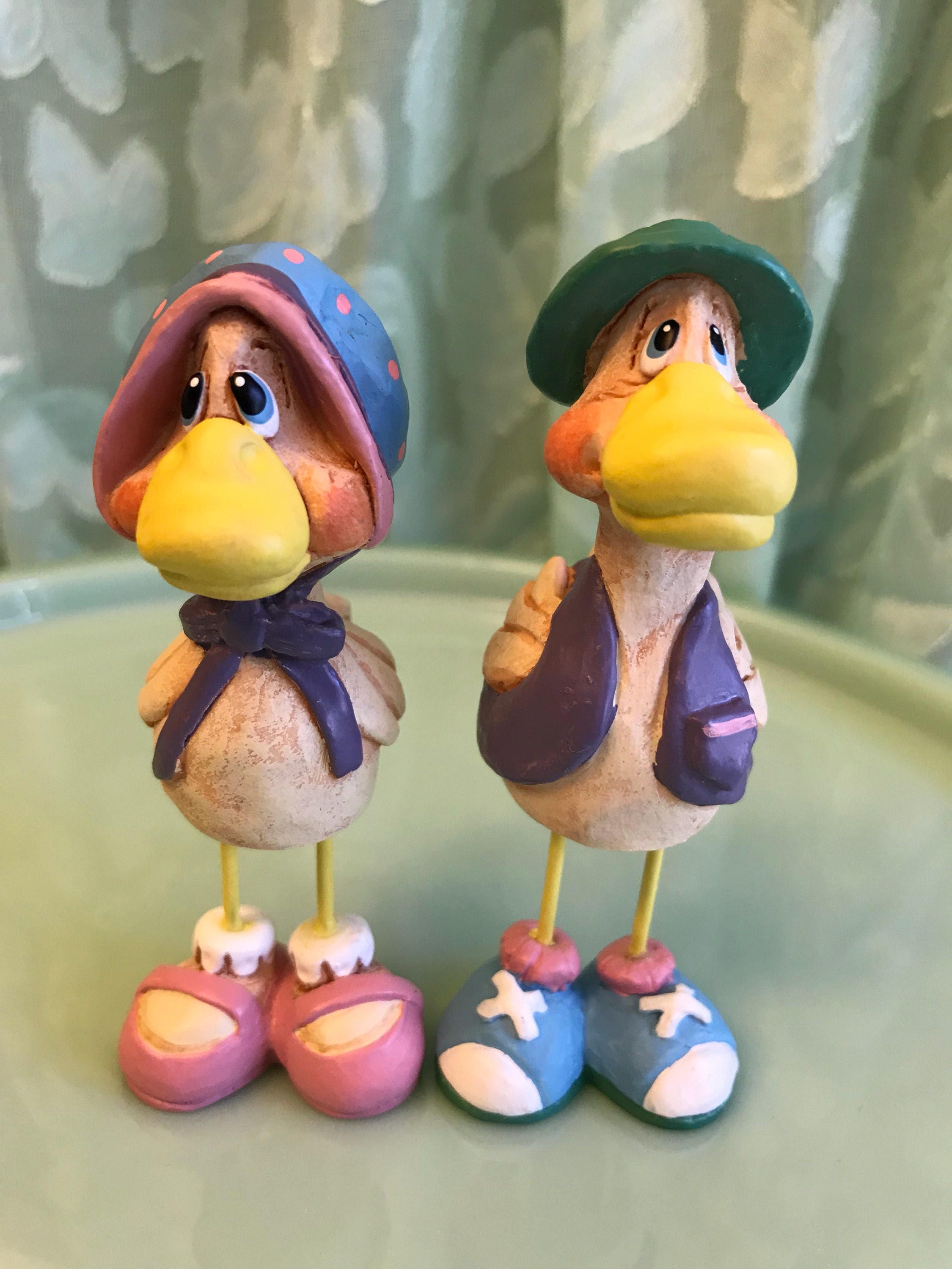Vintage Duck Figurines, Anthropomorphic Duck couple, Kathleen Kelly ...