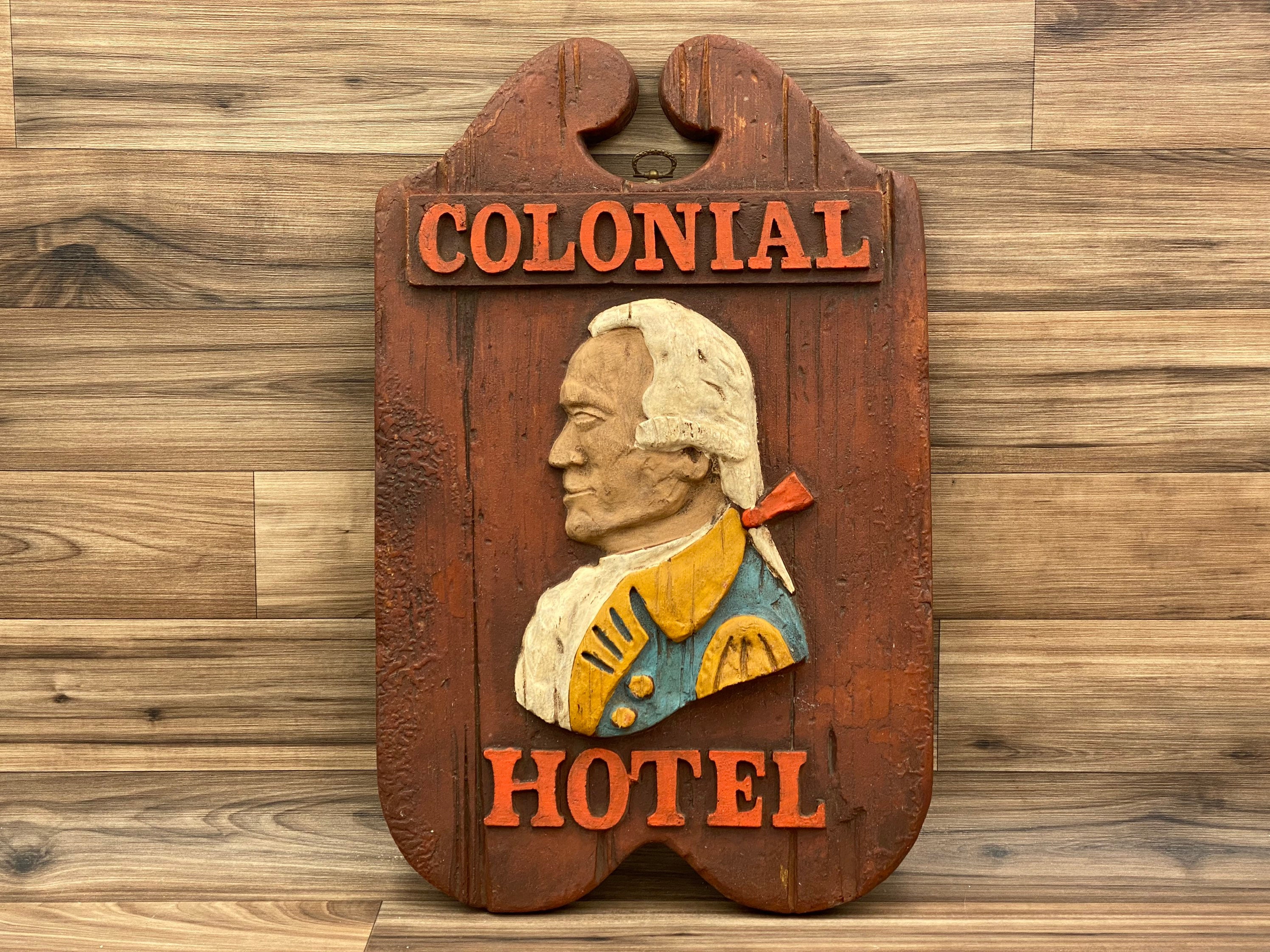Vintage Wall Plaque, Colonial Hotel Sign, Americana Wall Art, Patriotic ...