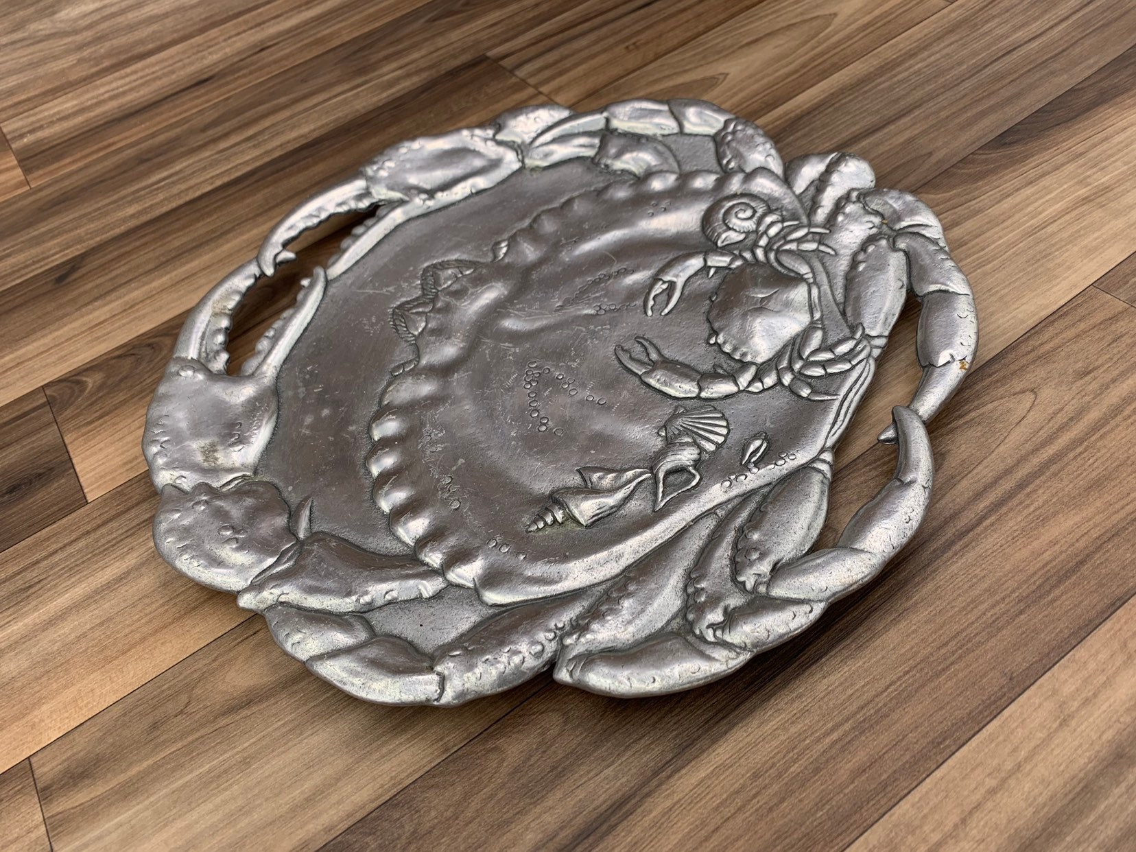Arthur Court Crab Serving Platter Polished Aluminum, signed Arthurs ...