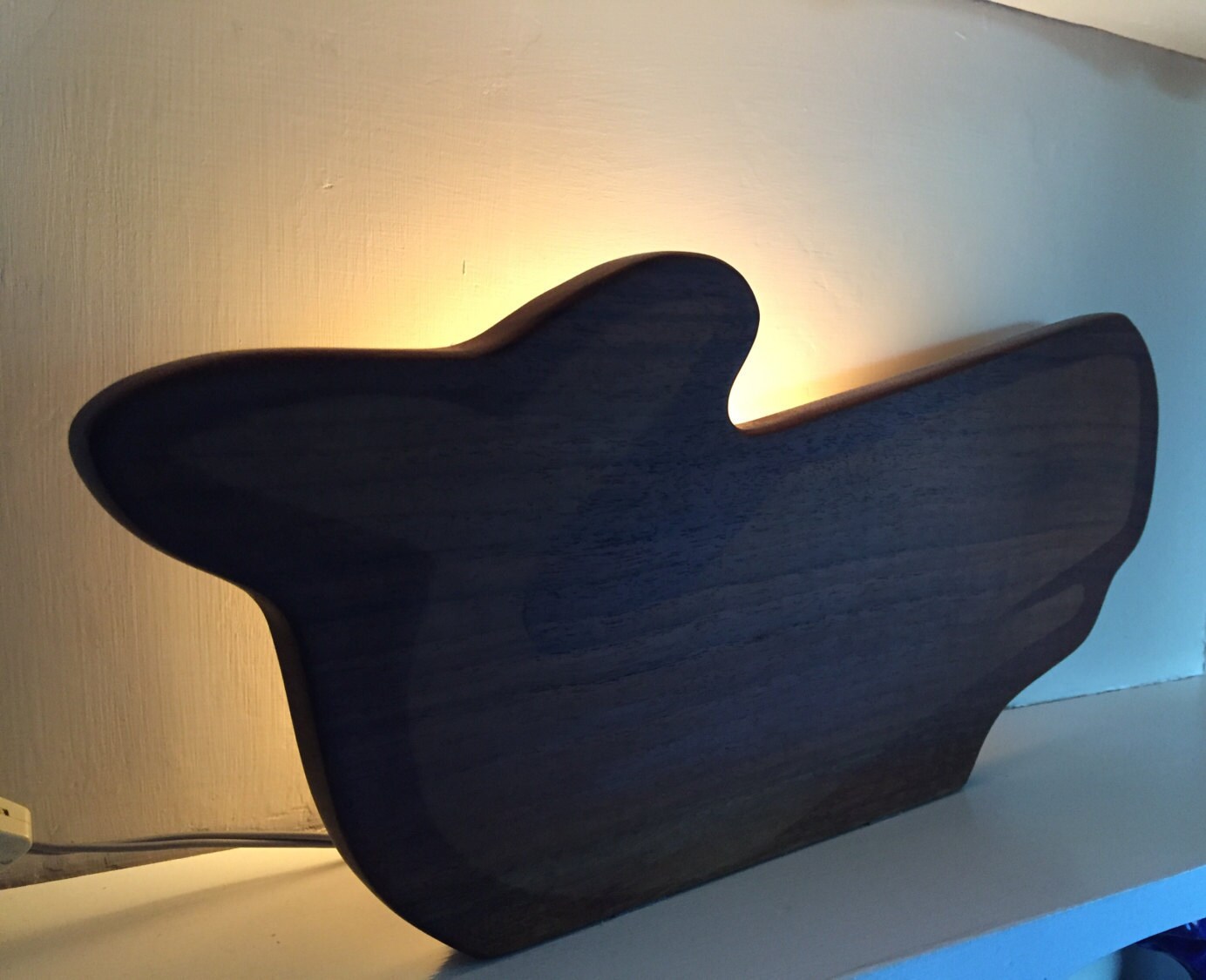Vintage Whale accent lamp, Handmade Whale Lamp, Solid Wood style accent ...