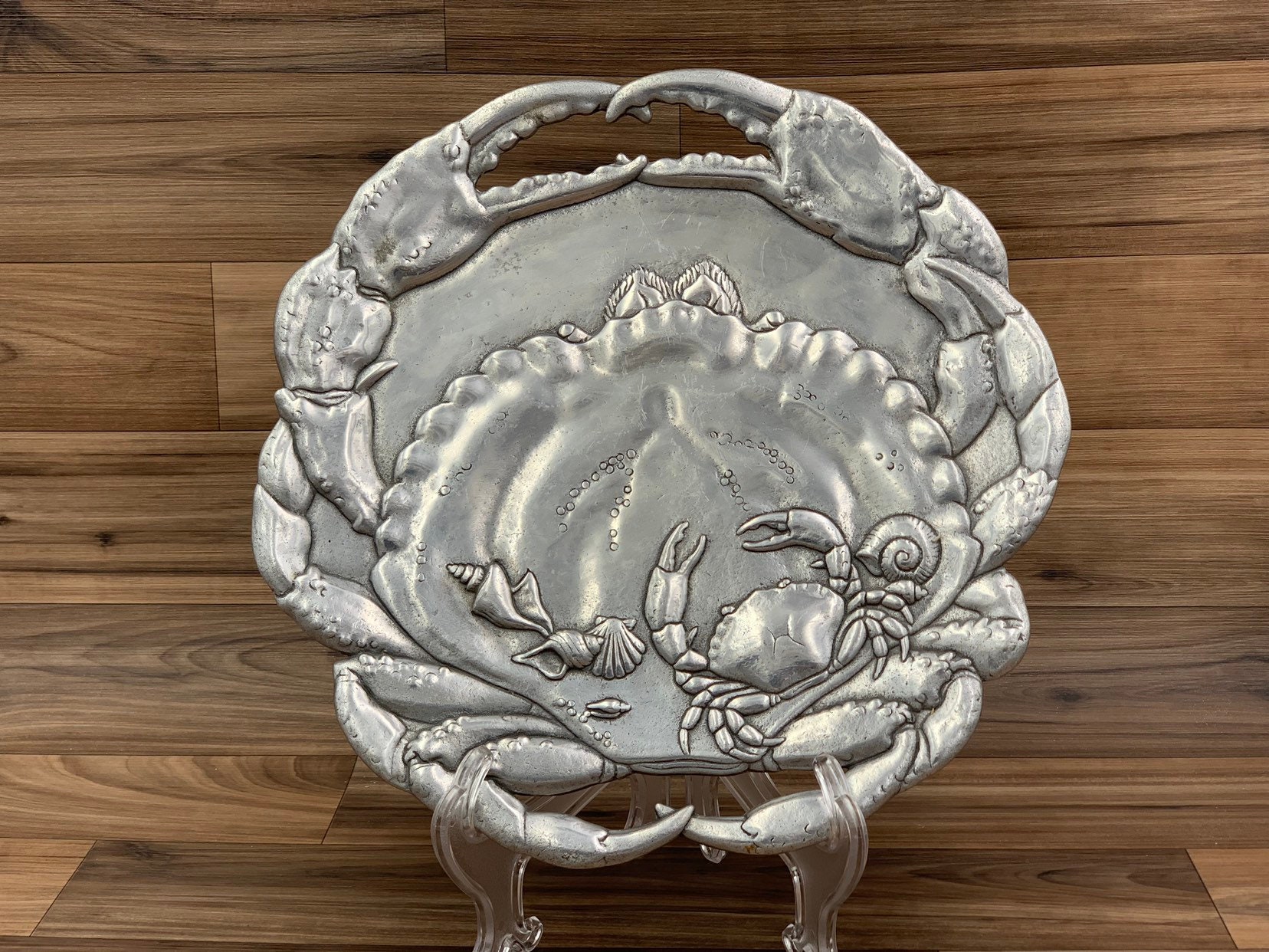 Arthur Court Crab Serving Platter Polished Aluminum, signed Arthurs ...