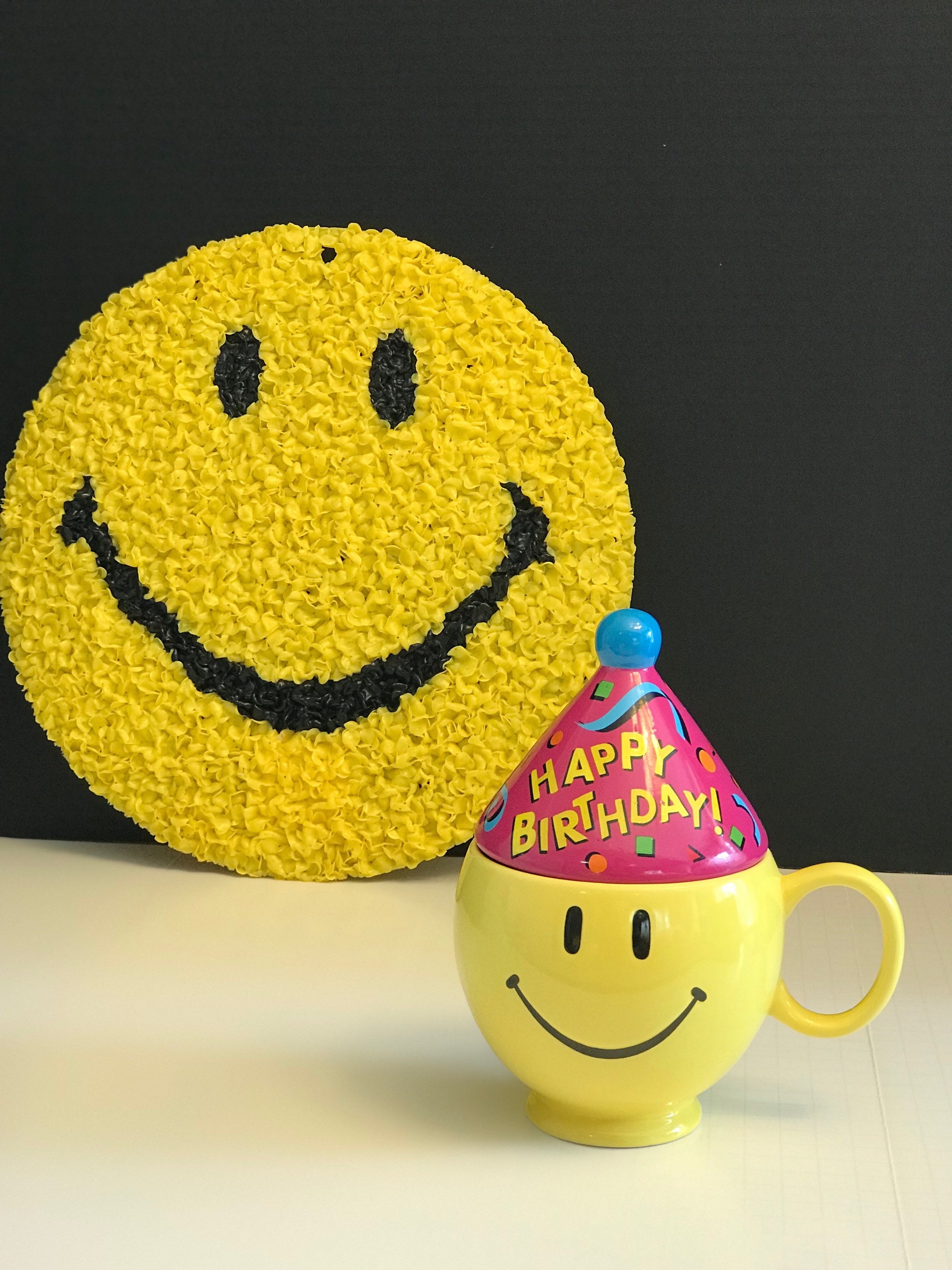 Happy Birthday Smiley Face Mug, Vintage smiley face Mug, Ceramic Smiley ...
