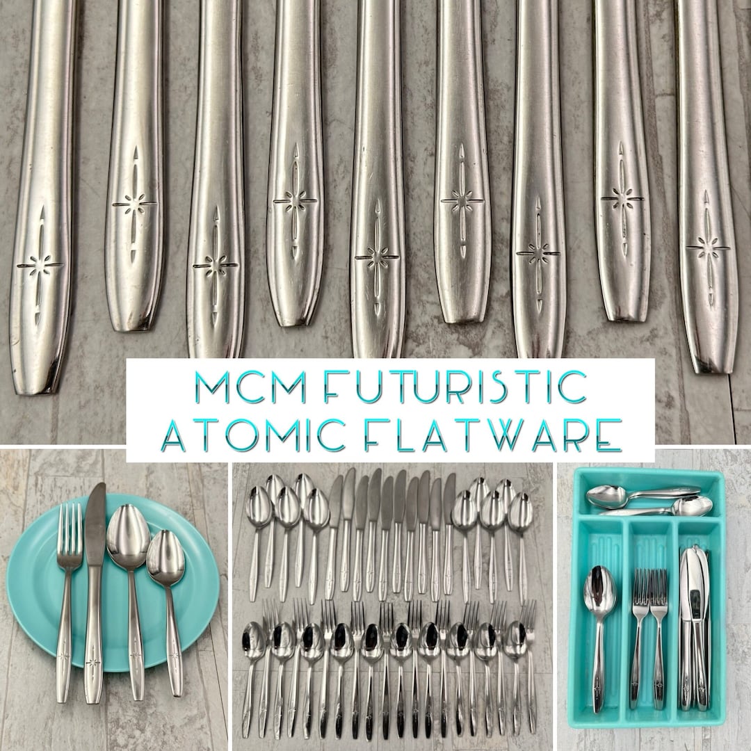 Rare Vintage Atomic Star Flatware, Futuristic Stainless Silverware Set ...