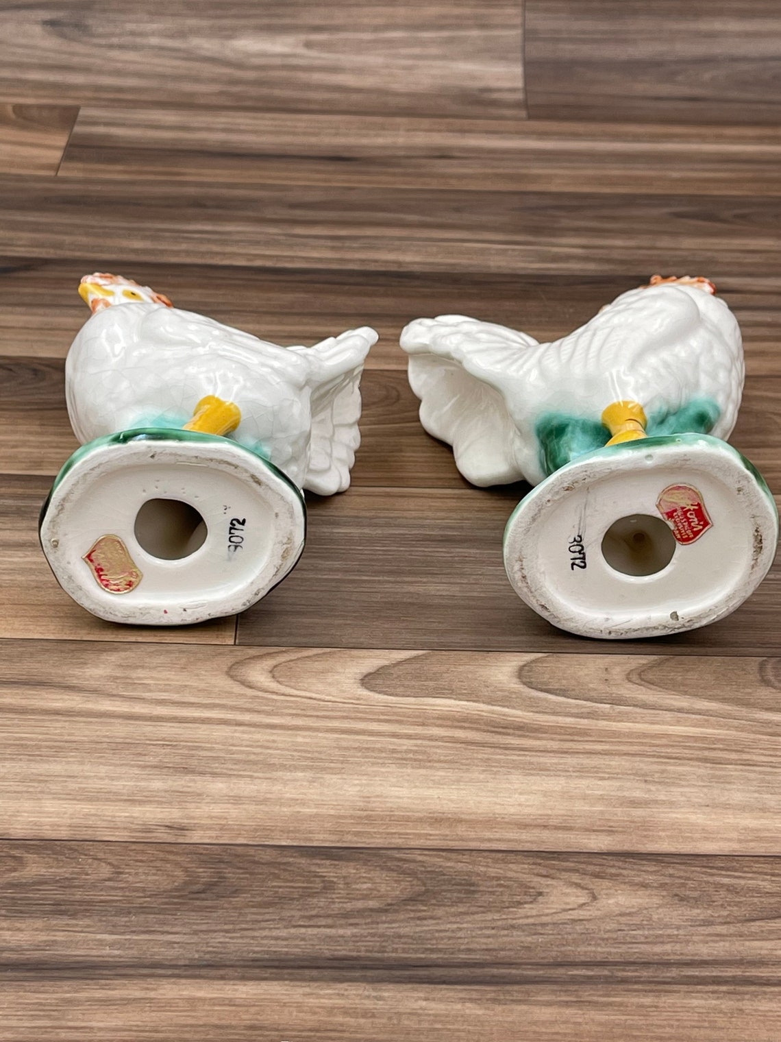 Vintage Lefton Rooster and Hen Chicken Figurines, Rustic Farmhouse Home ...