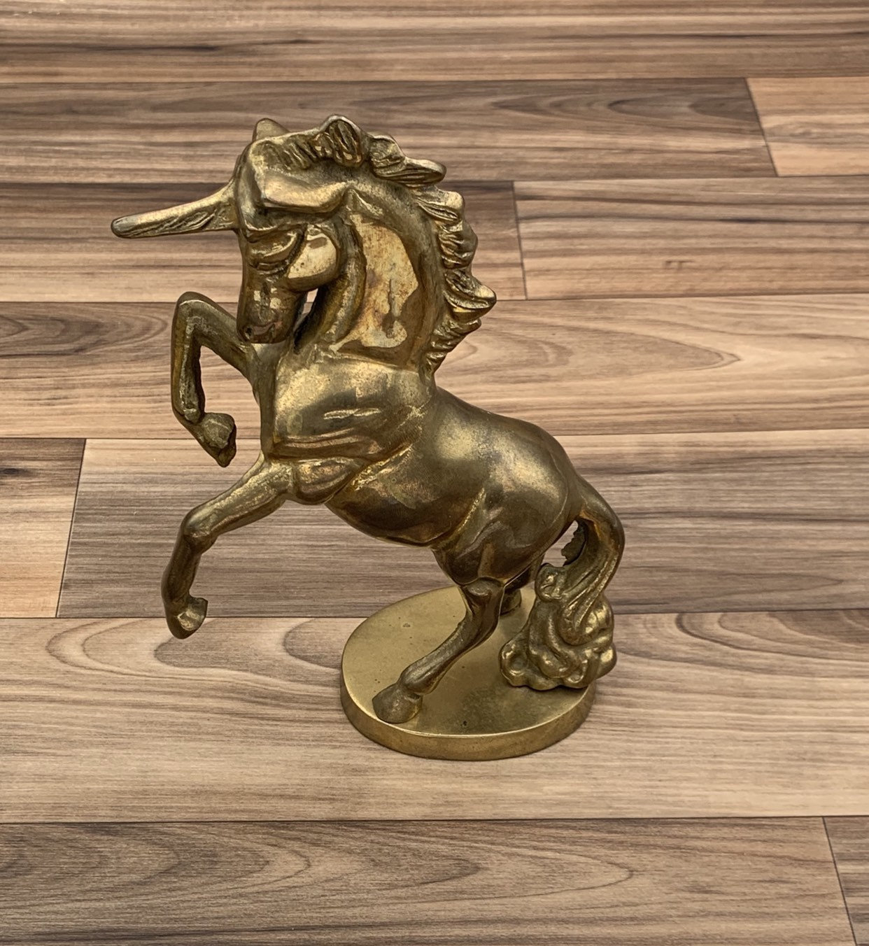 Vintage Brass Unicorn Figurine, Heavy brass unicorn