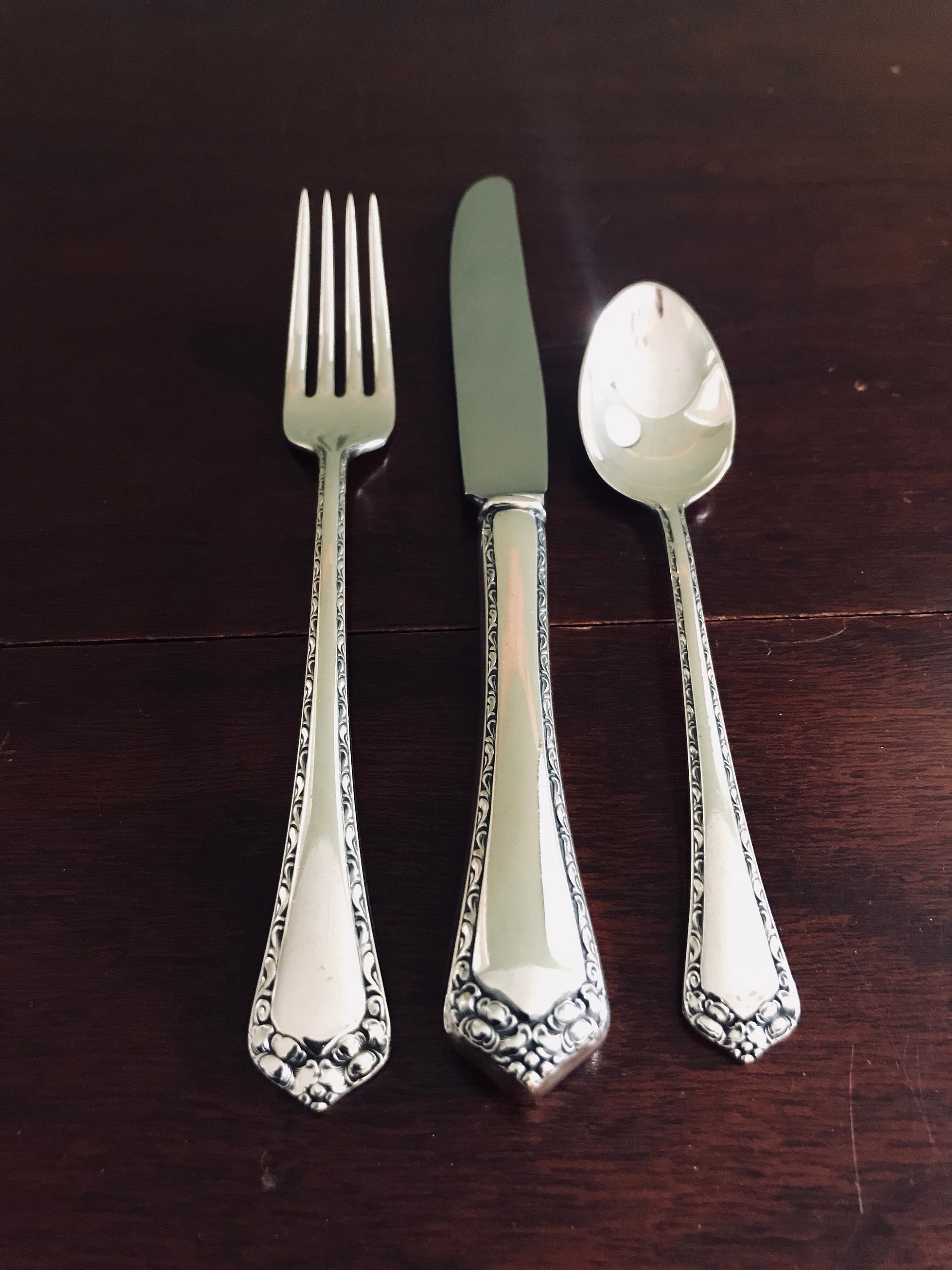 Easterling Rosemary Sterling Silverware set 1944 Collectible Sterling ...