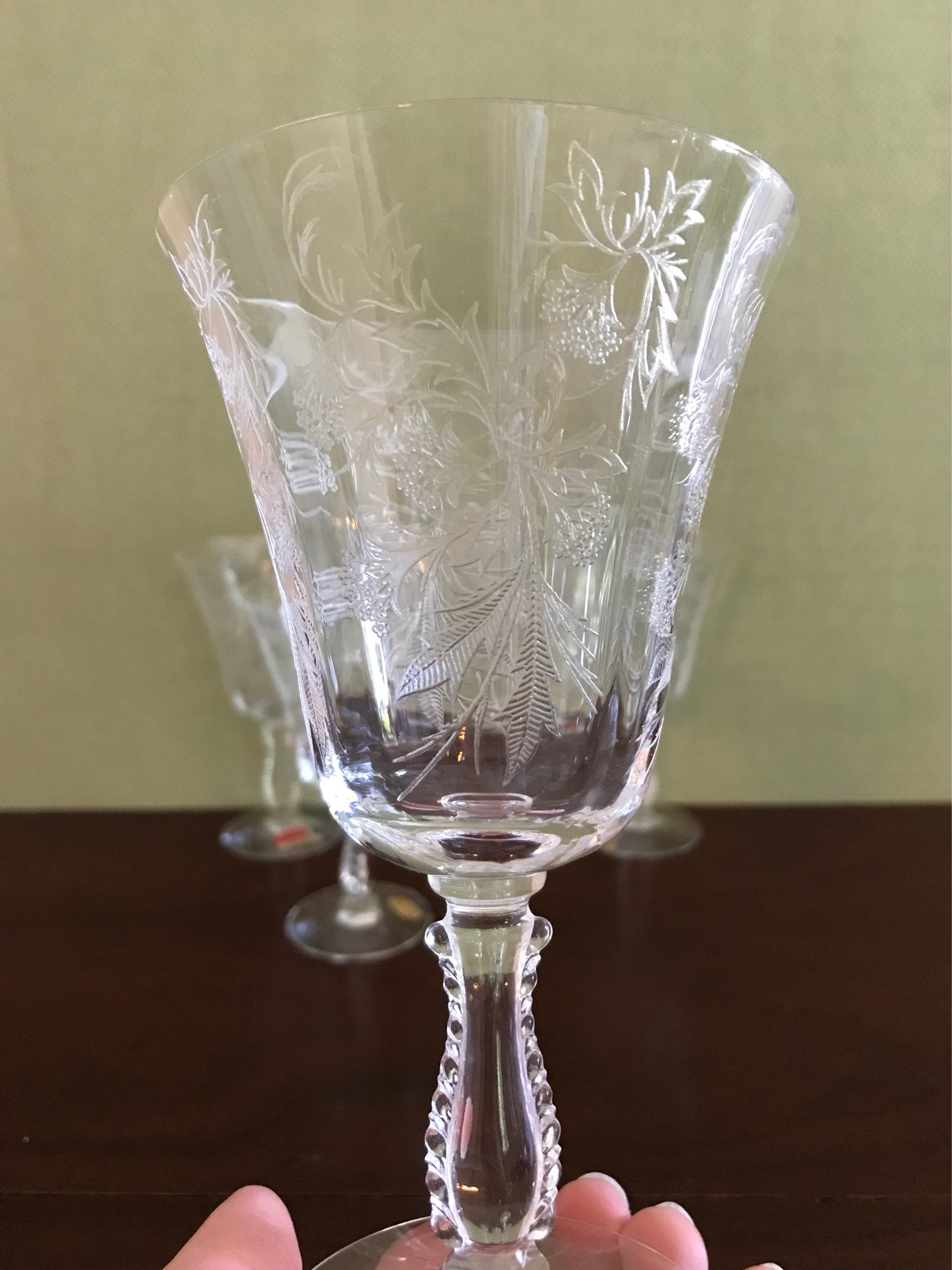 Fostoria Heather Goblets, Glass Low Water Goblets, Crystal Water ...