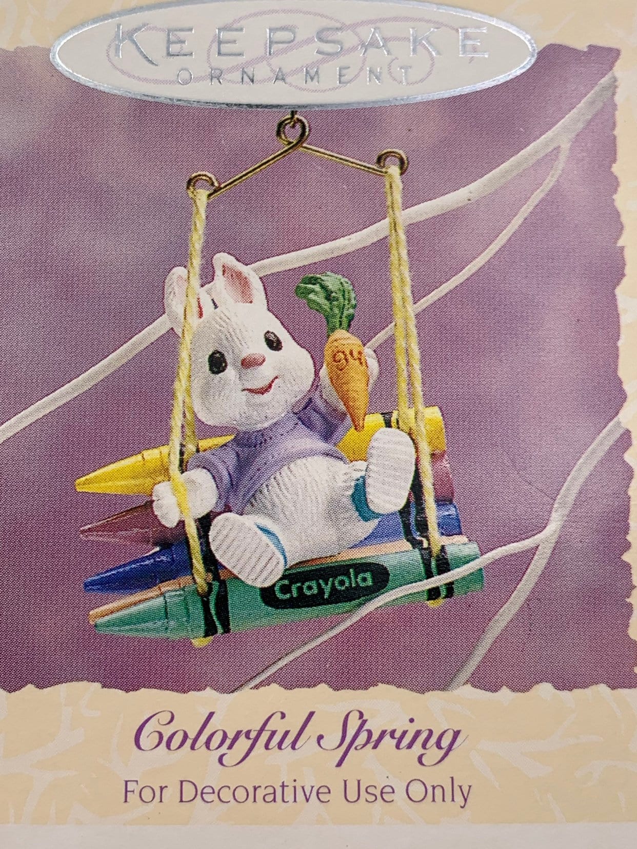 Vintage Colorful Spring Hallmark Easter Ornament, Easter Bunny on ...