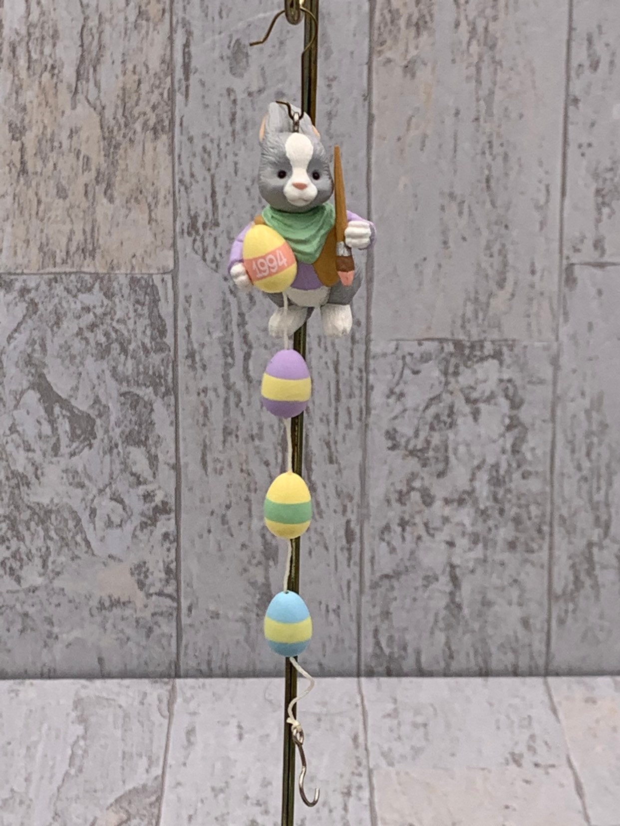 Vintage Easter Art Show Hallmark Ornament, Easter Bunny Painting eggs ...