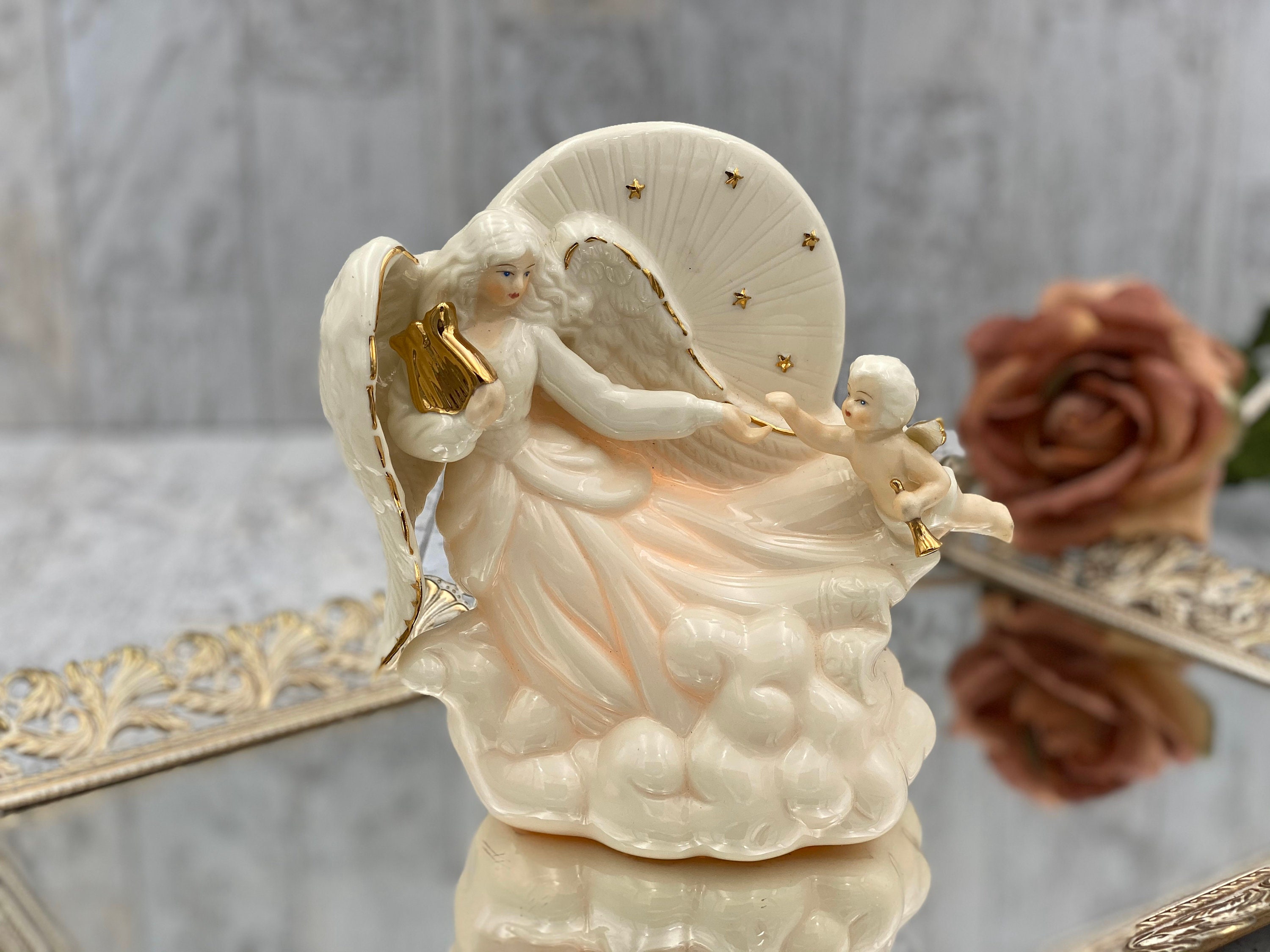 Vintage Angel Cherub Nightlight, Dresser lamp accent Light, Victorian ...
