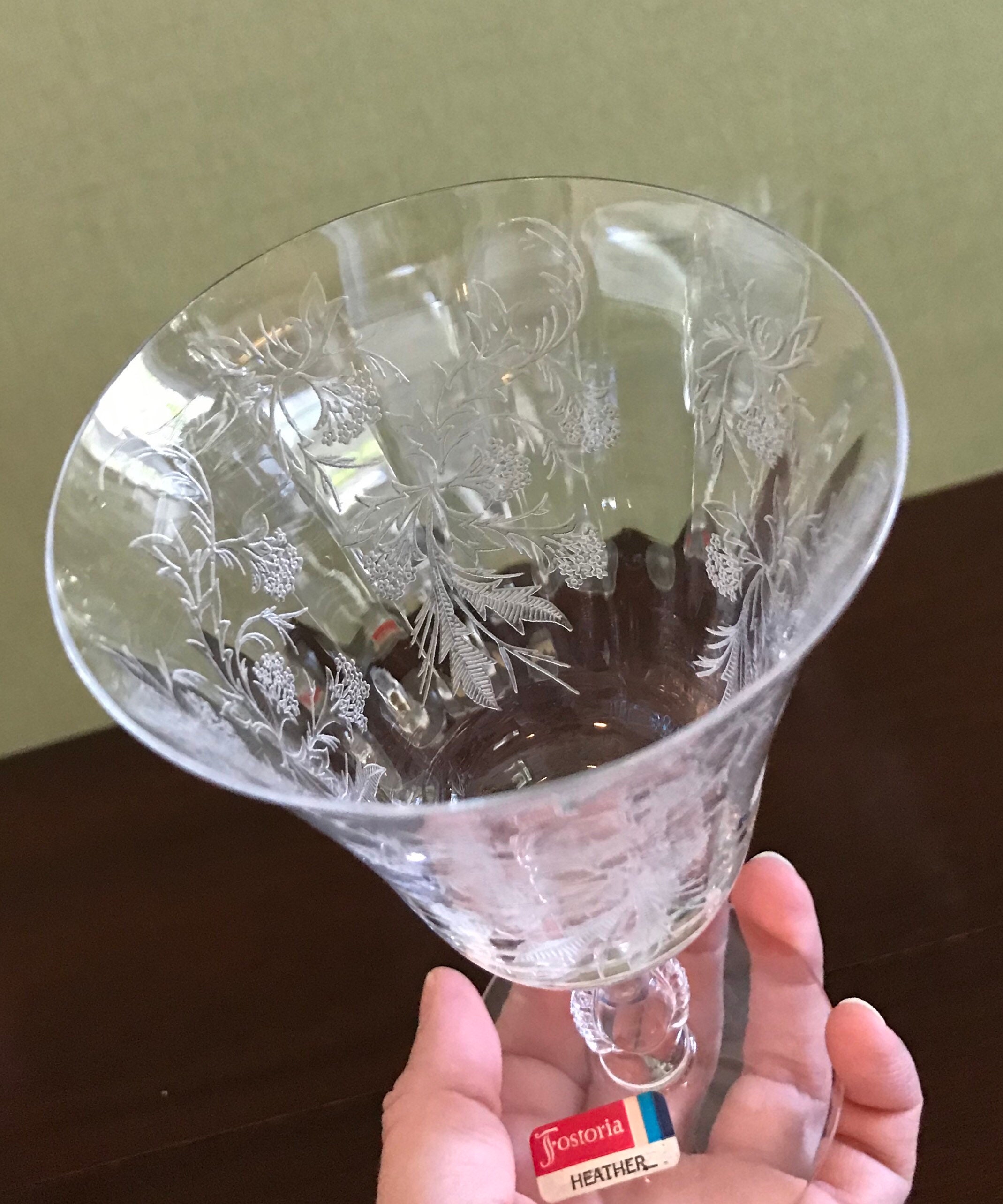Fostoria Heather Goblets, Glass Low Water Goblets, Crystal Water ...