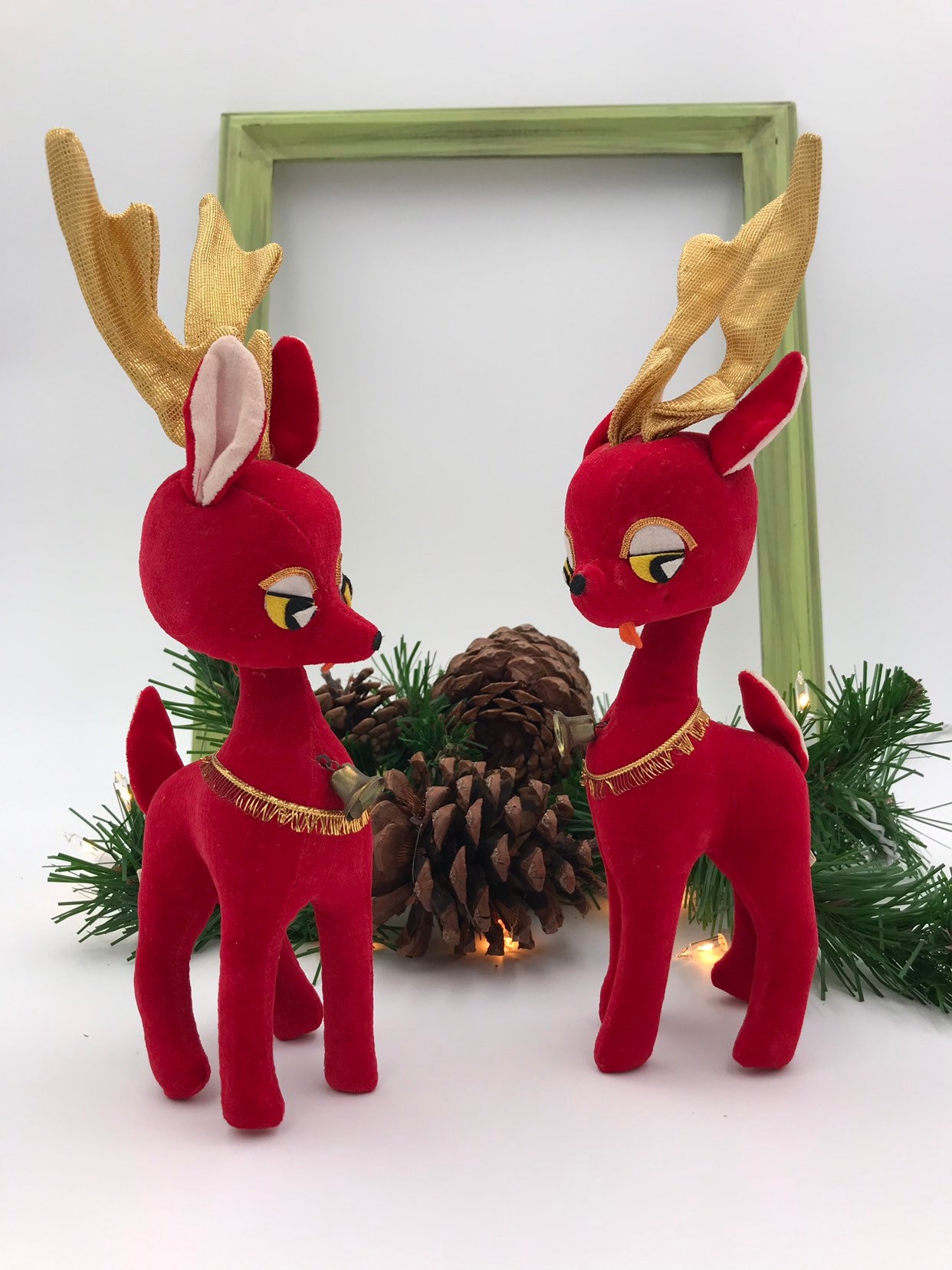 Vintage Red velvet Reindeer by Kamar 1960s made in Japan Christmas ...