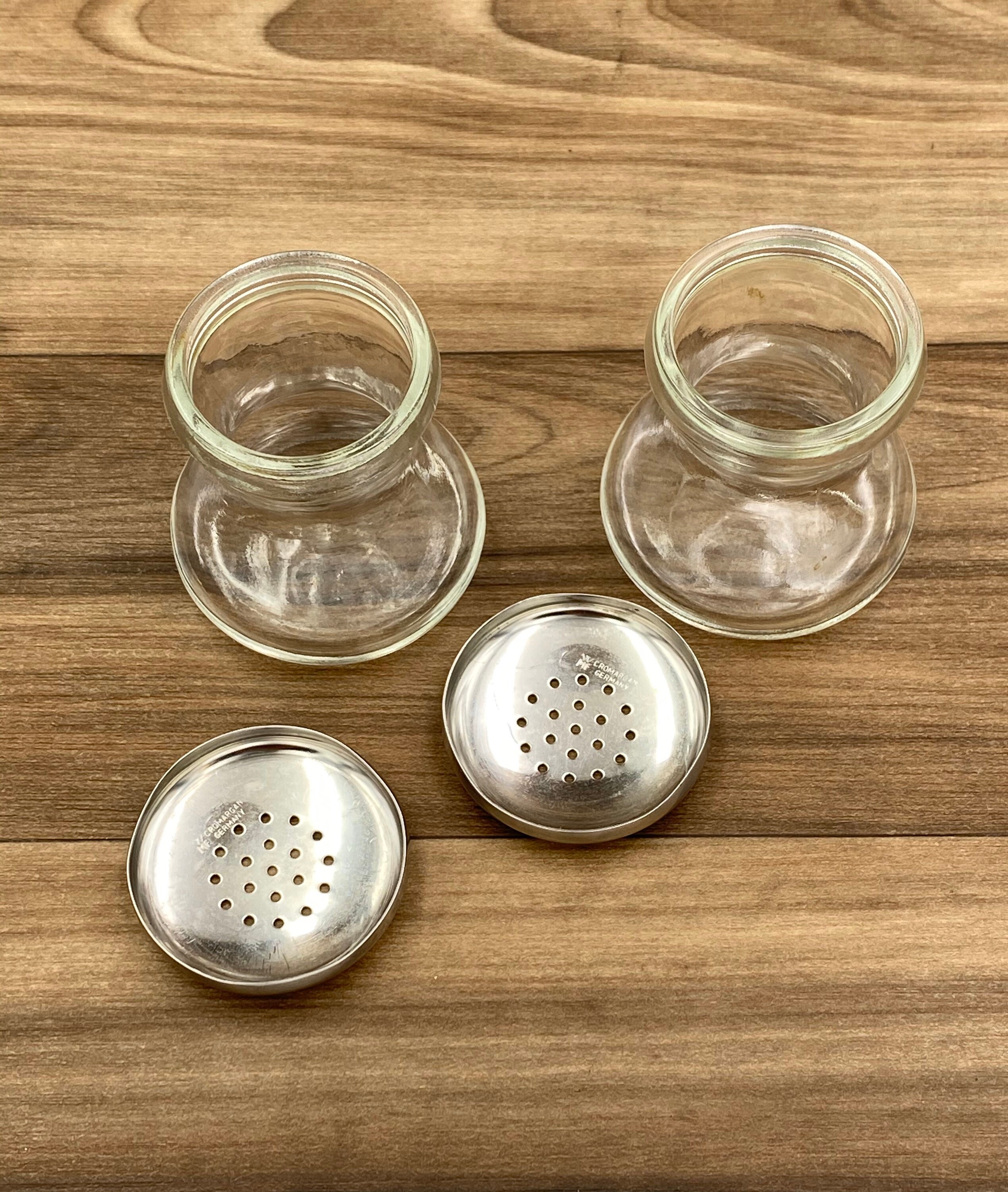Mid Century Cromargan Salt and Pepper Shakers, WMF glass salt pepper ...