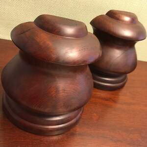 Vintage Wood Bookends Finial Bookends Dark Wood Bookends - Etsy