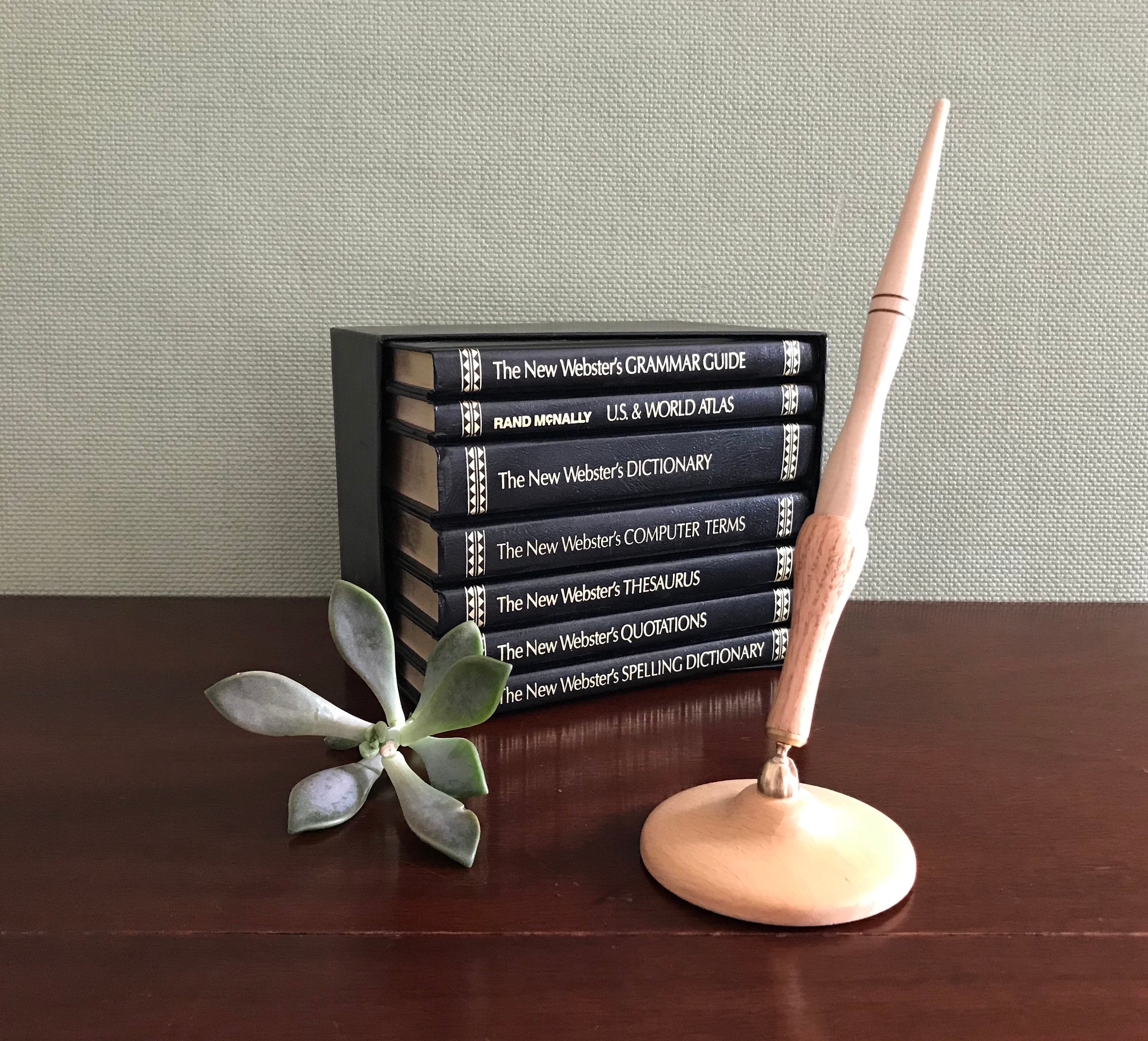 Vintage exotic wood Desk Pen and Holder, Hand crafted wood pen ...