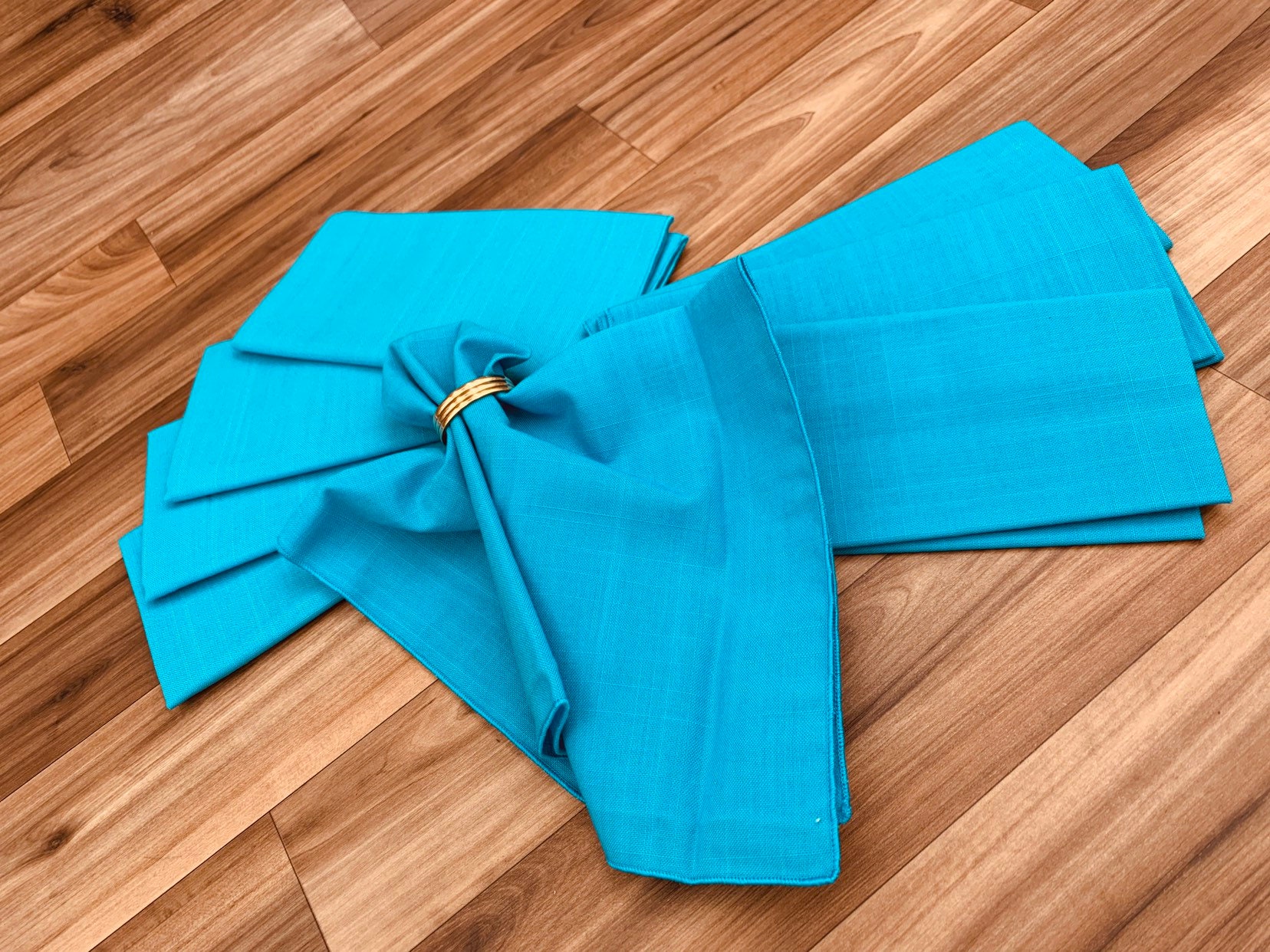 Vintage Cloth Napkins Turquoise cloth napkin set, 8 cloth napkins ...