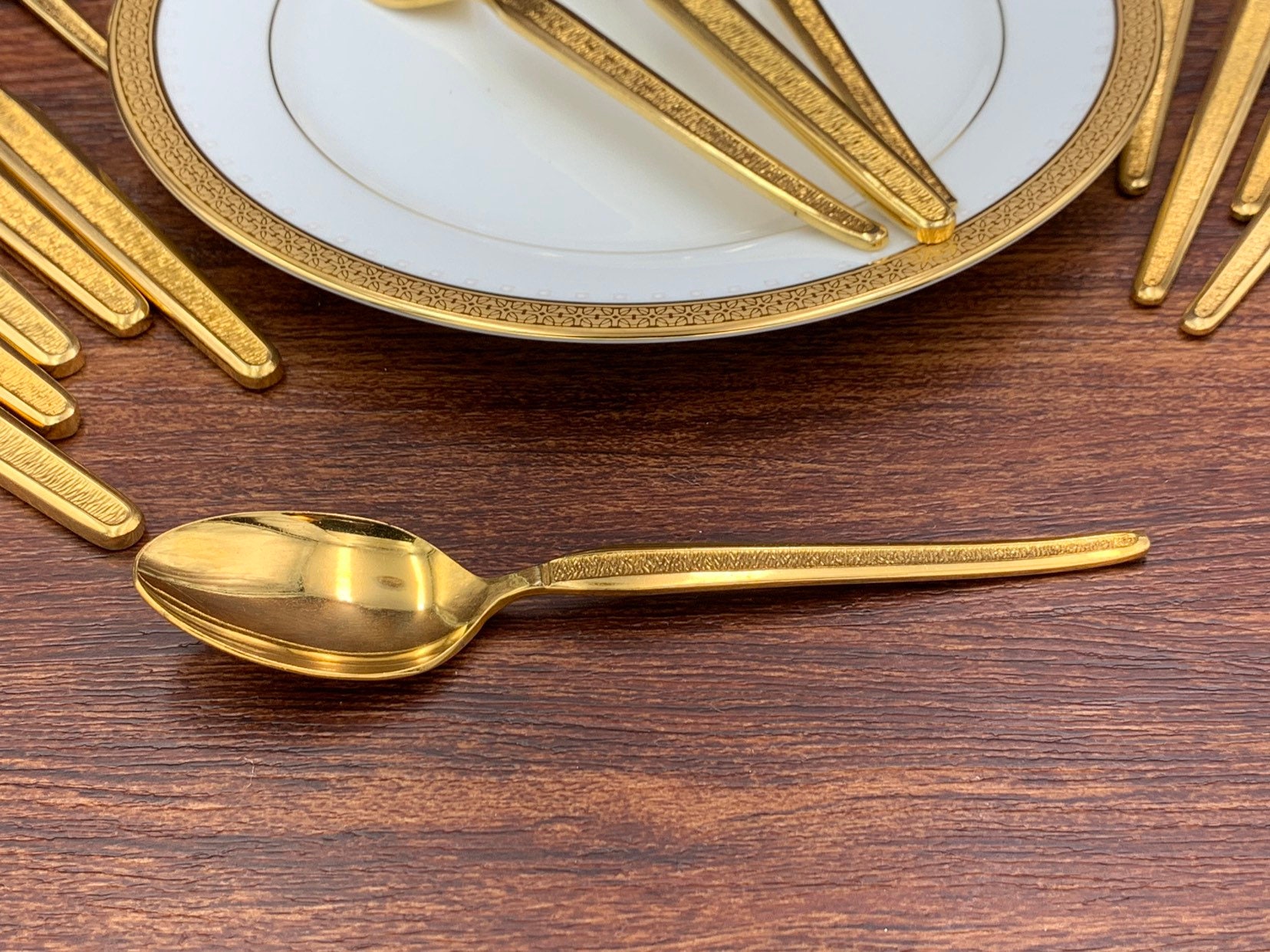 Vintage Royalton 7 Gold Flatware, Gold Electroplate Flatware, Hollywood ...
