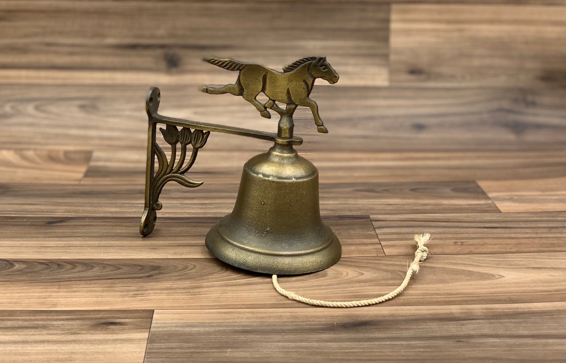 Vintage Bronze Horse Door Bell, Horse Gate Bell, Rustic Dinner Bell ...
