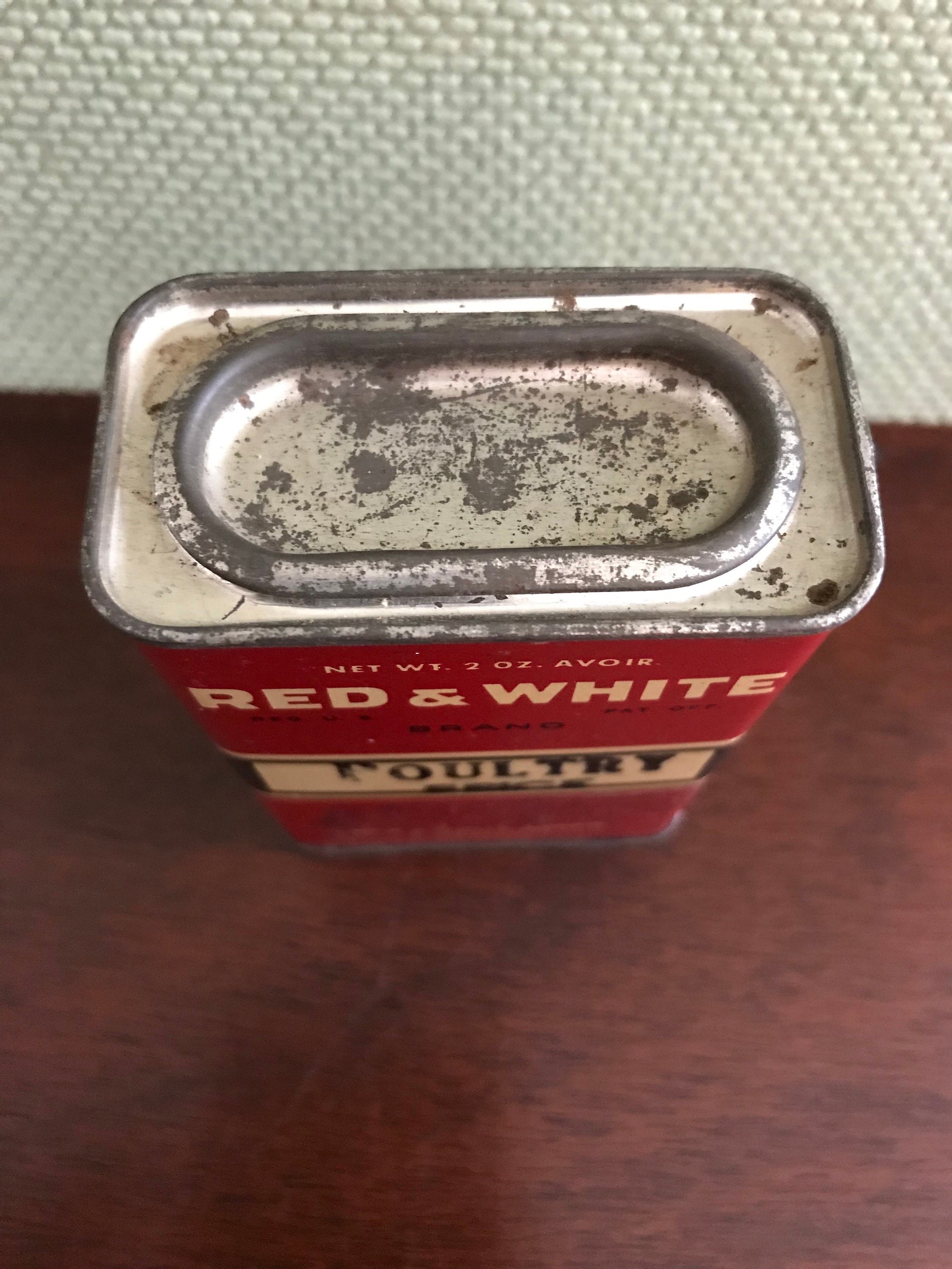 Vintage Red and White Spice Tin, Poultry Spice Tin, Collectible Spice ...