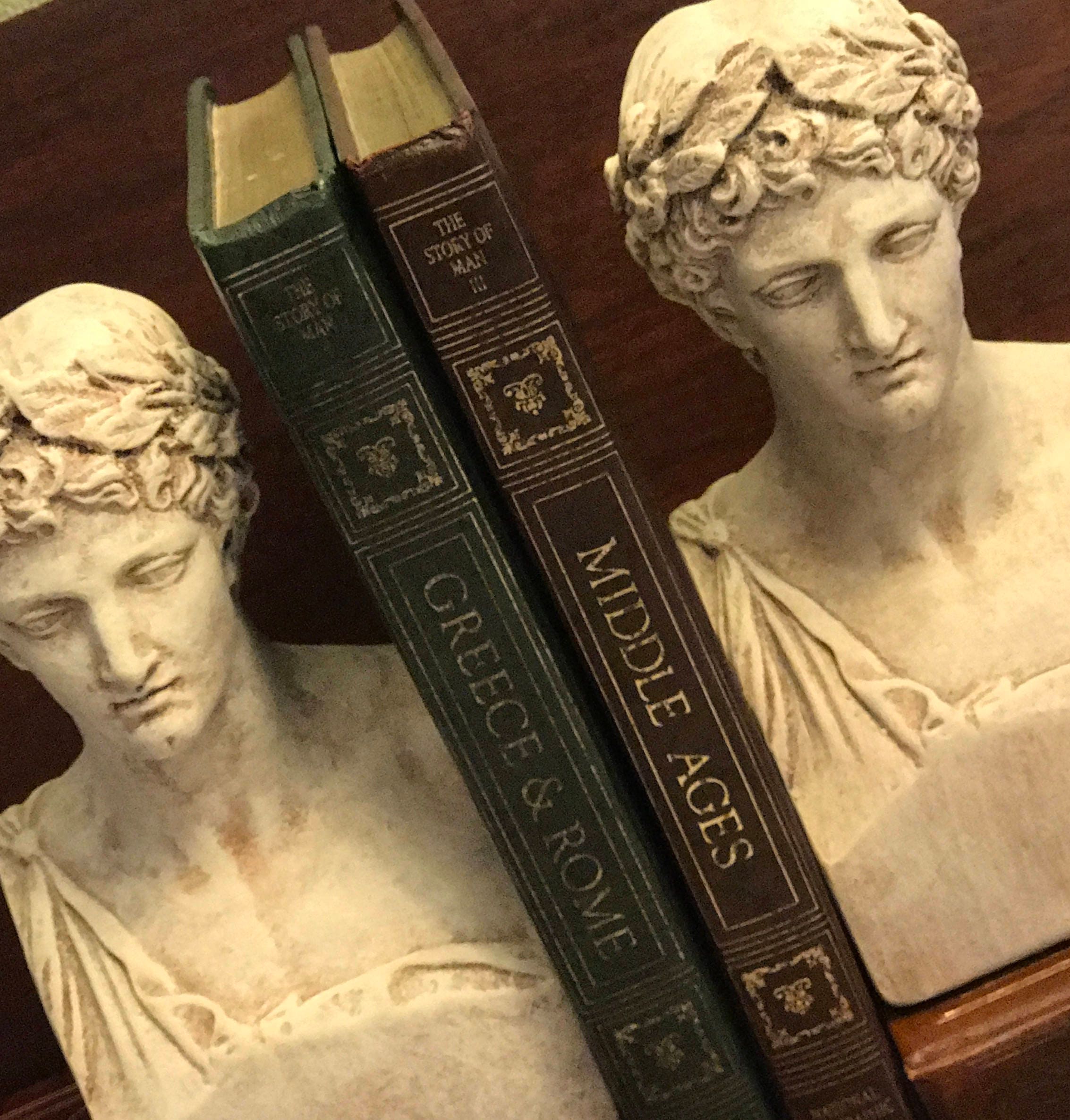 Grecian Bookends, Busts of Caesar Bookends, Plaster cast, Sculpted ...