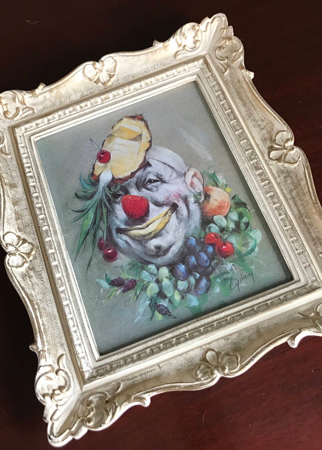 Clown Framed Print by Artist Cydney Gossman, The Fruit Clown Signed ...