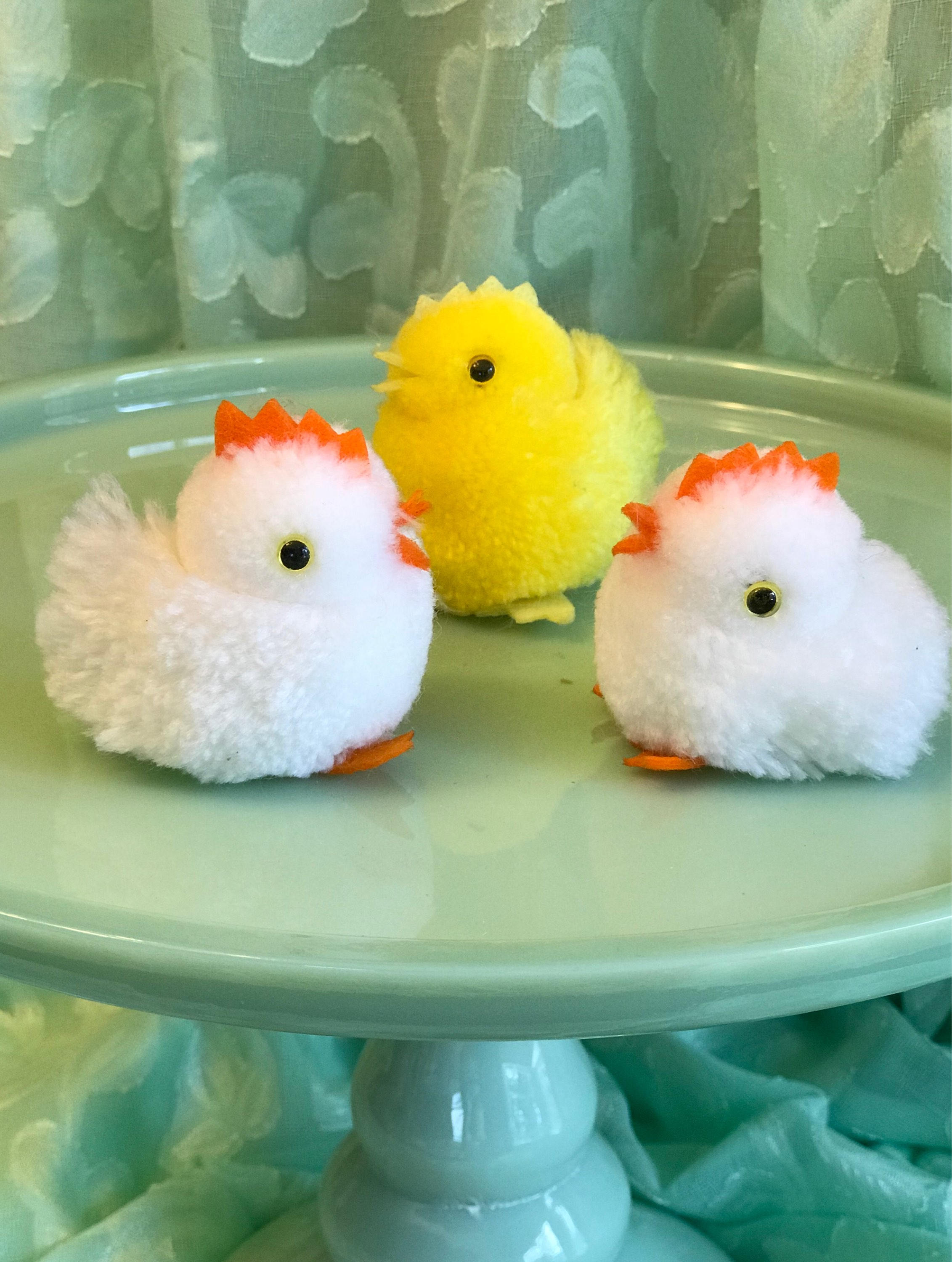 Vintage Pom Pom Chicks, Easter Chicks, Little Easter chick decorations ...