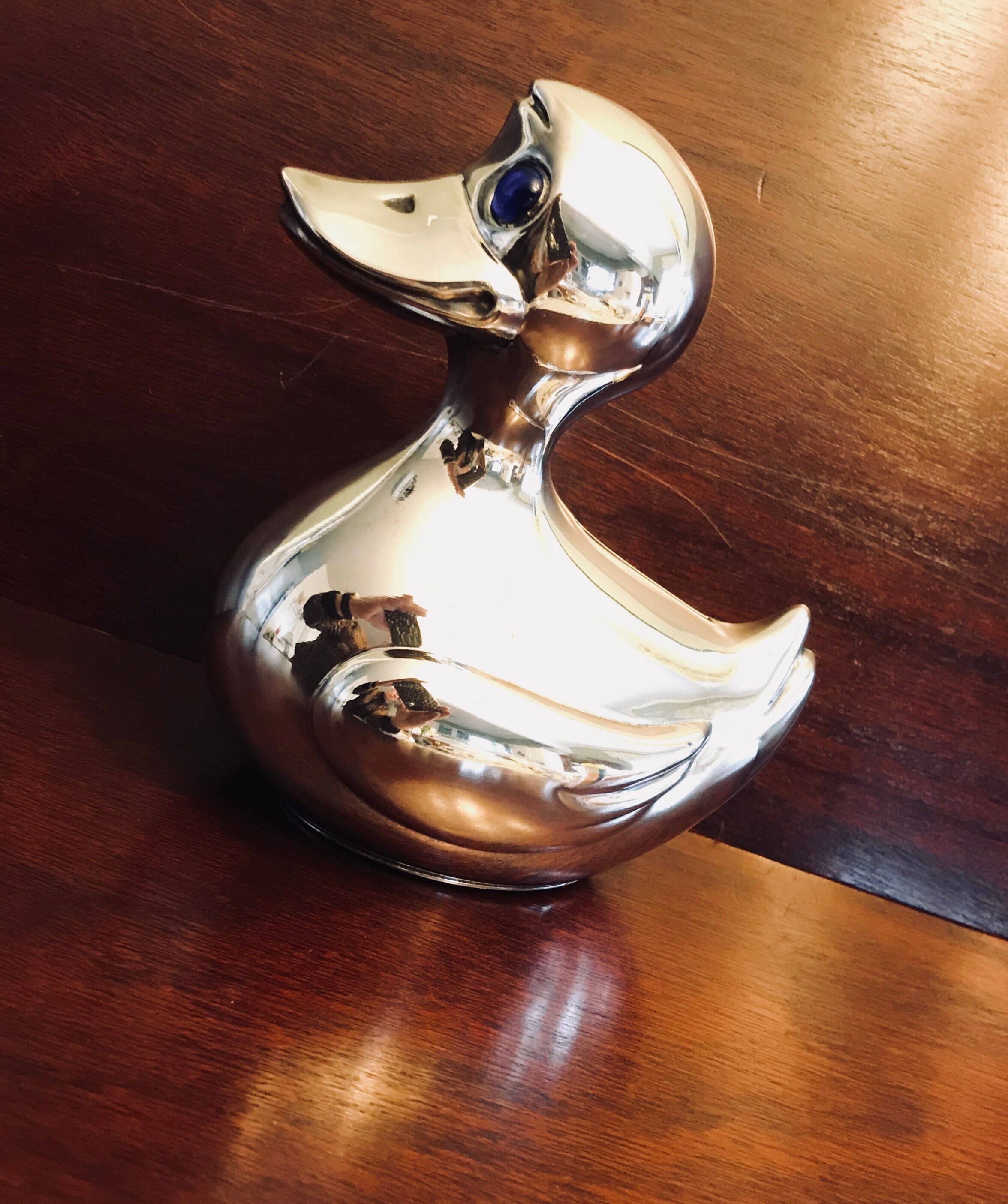 Duck Coin bank, Vintage Silverplated Duck bank, Waterfowl Decor ...
