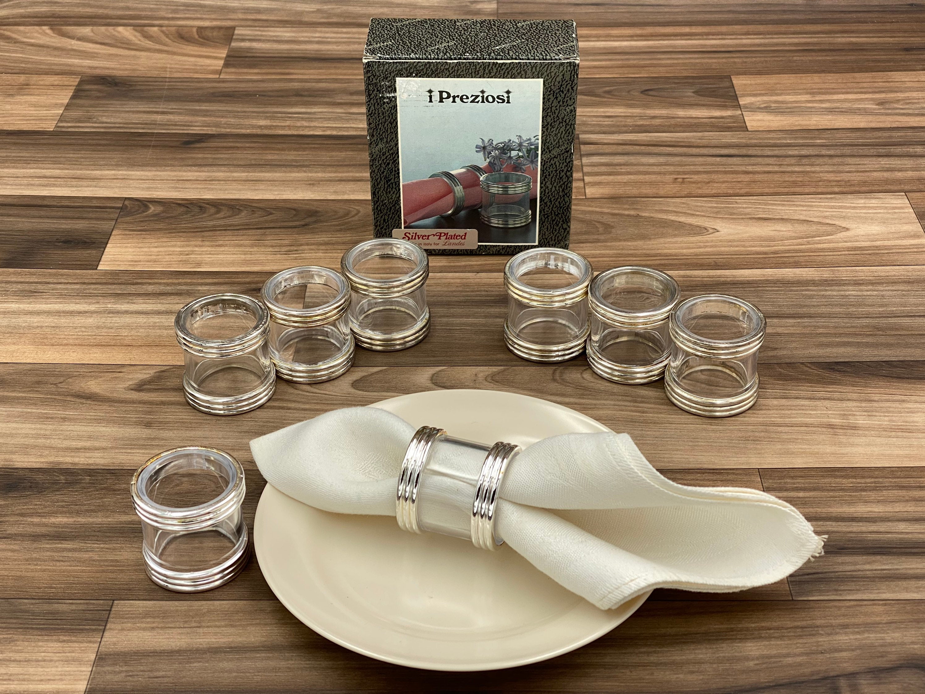 Vintage Silver Plated Napkin Rings, Made in Italy Landes Cristallo I ...