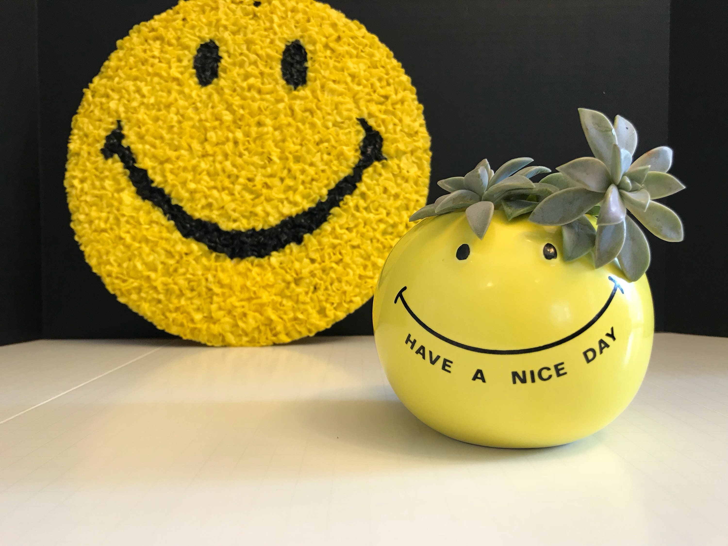 Smiley Face planter, Have a nice Day Vintage pottery Planter, Ceramic ...