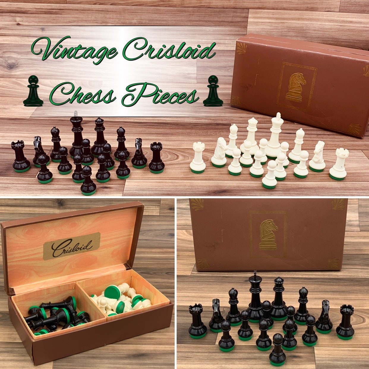 Vintage Chess Set, Crisloid Chess set in Storage box, weighted Chess ...