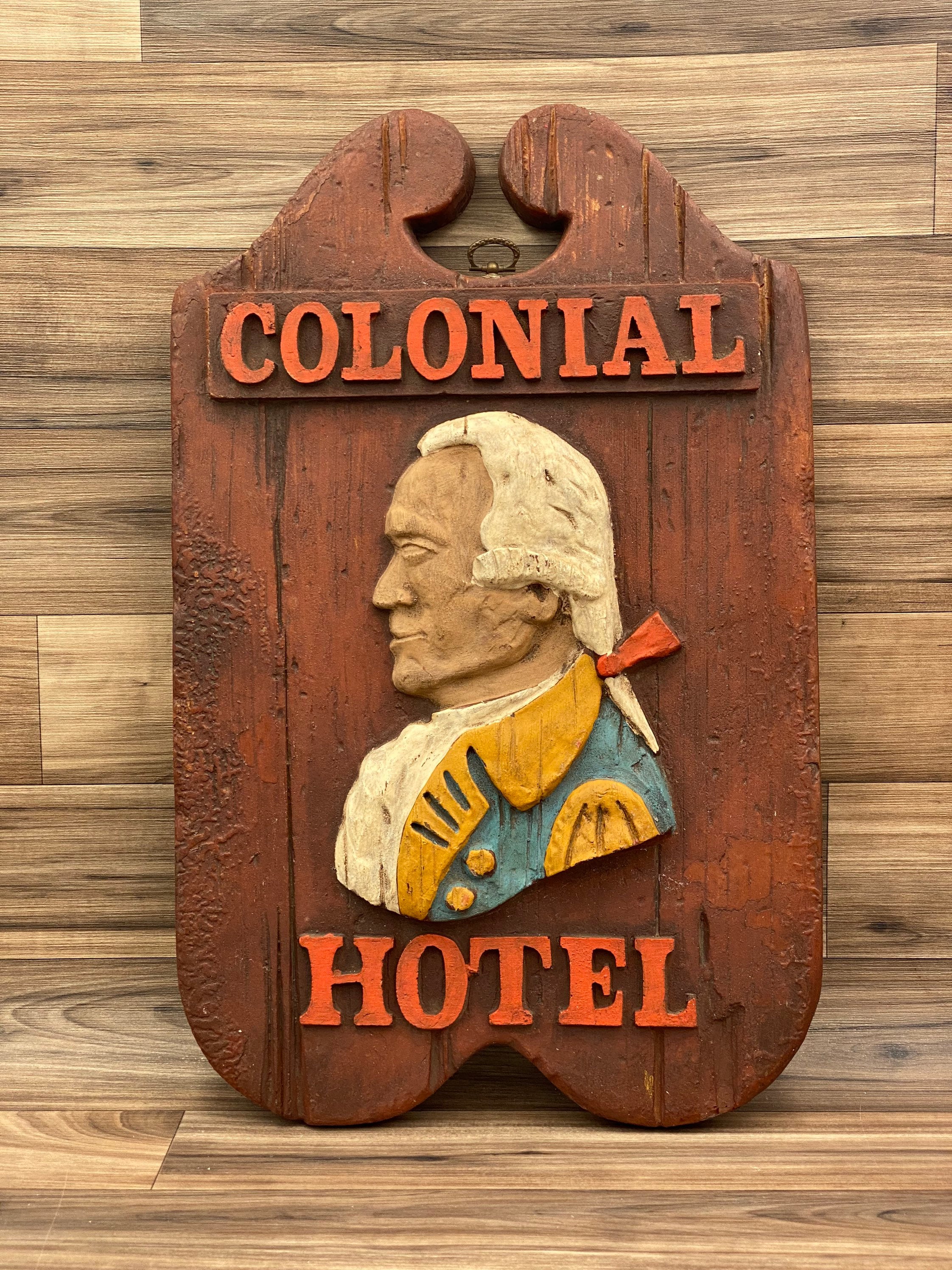 Vintage Wall Plaque, Colonial Hotel Sign, Americana Wall Art, Patriotic ...
