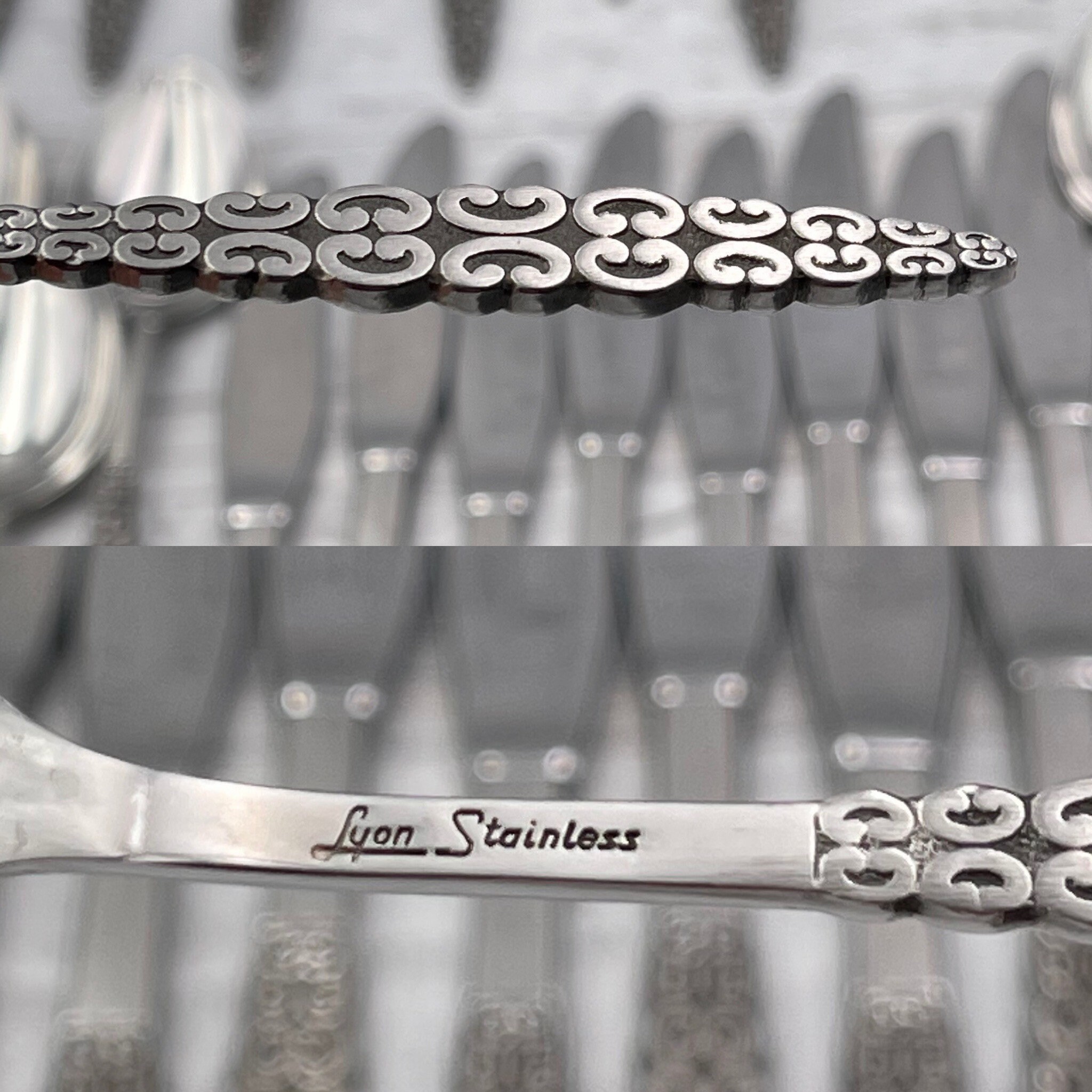 Vintage Stainless Flatware Set, Romanesque by IS Lyon, Silverware Chest ...