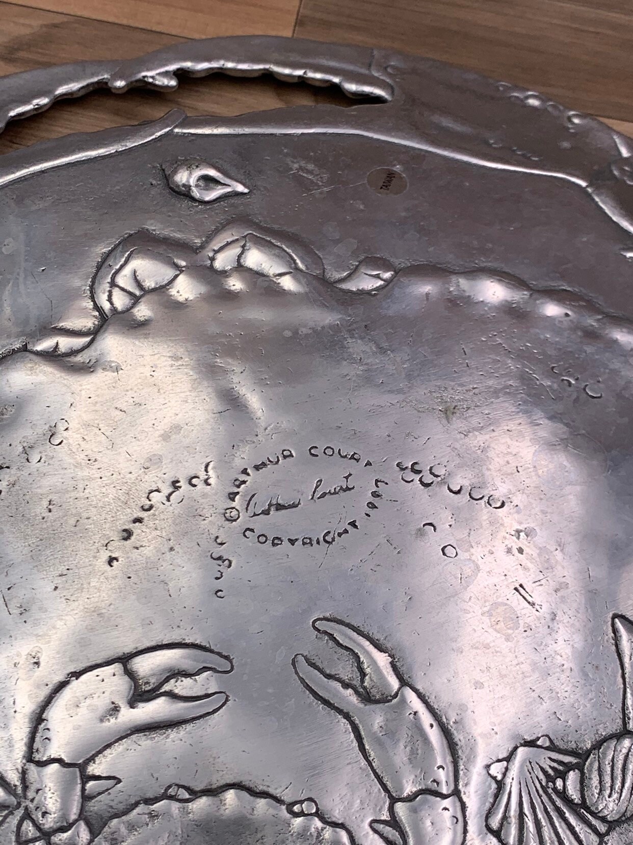 Arthur Court Crab Serving Platter Polished Aluminum, signed Arthurs ...