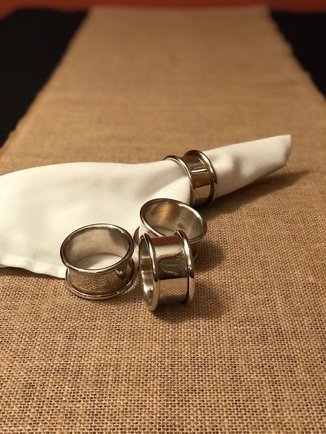 Vintage Silver plated Napkin Rings, Rolled rim Napkin rings, 4 piece ... Vintage Silver plated Napkin Rings, Rolled rim Napkin rings, 4 piece ...