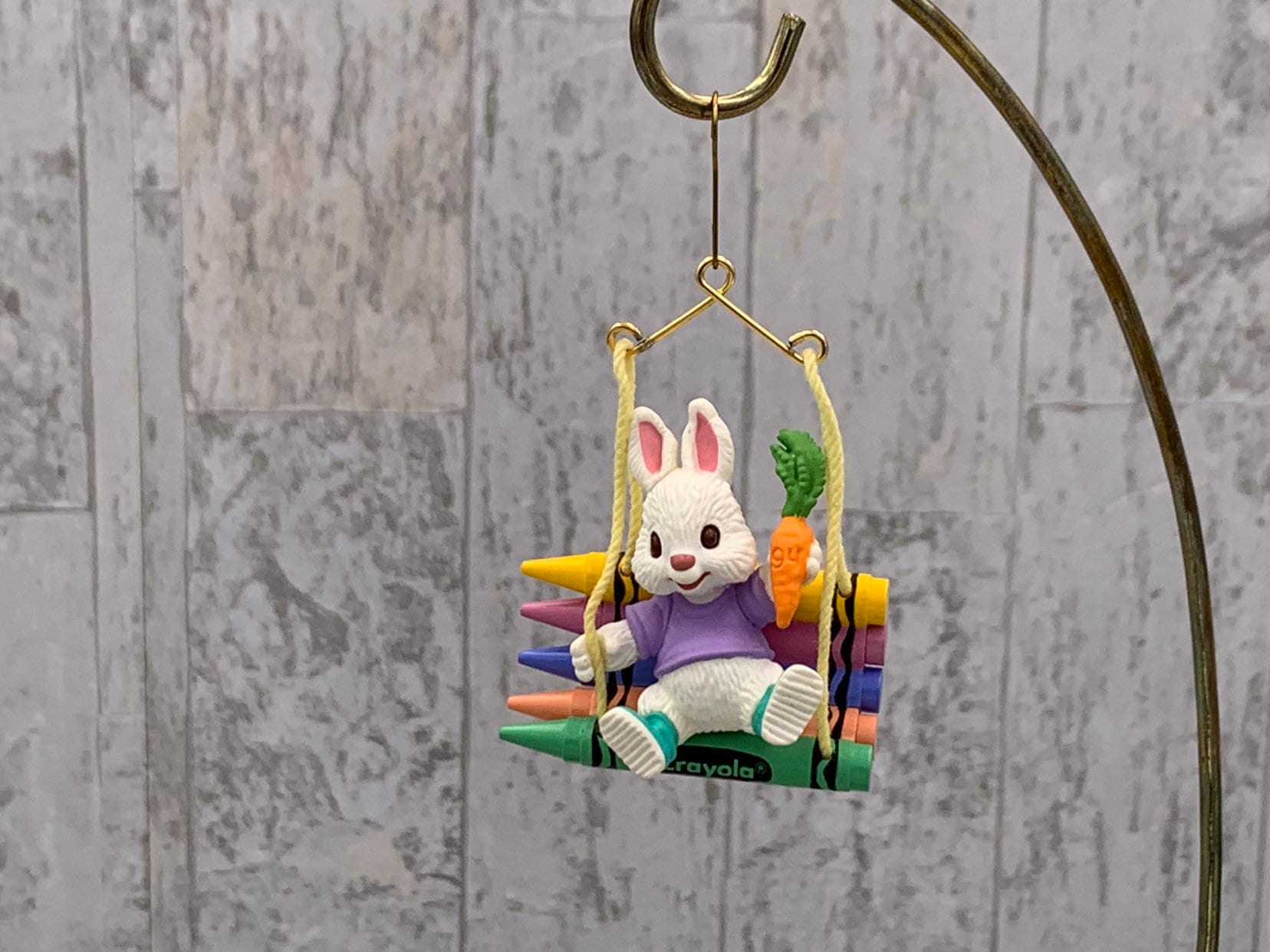 Vintage Colorful Spring Hallmark Easter Ornament, Easter Bunny on ...