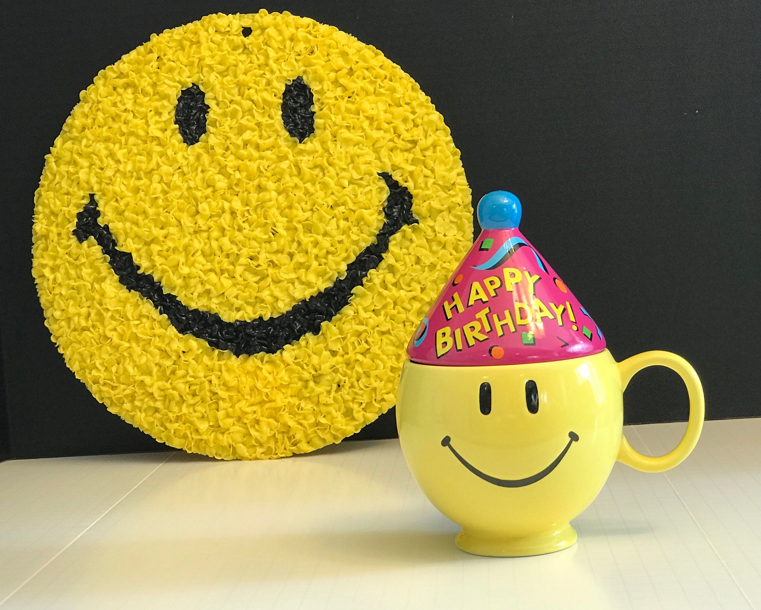 Happy Birthday Smiley Face Mug, Vintage smiley face Mug, Ceramic Smiley ...