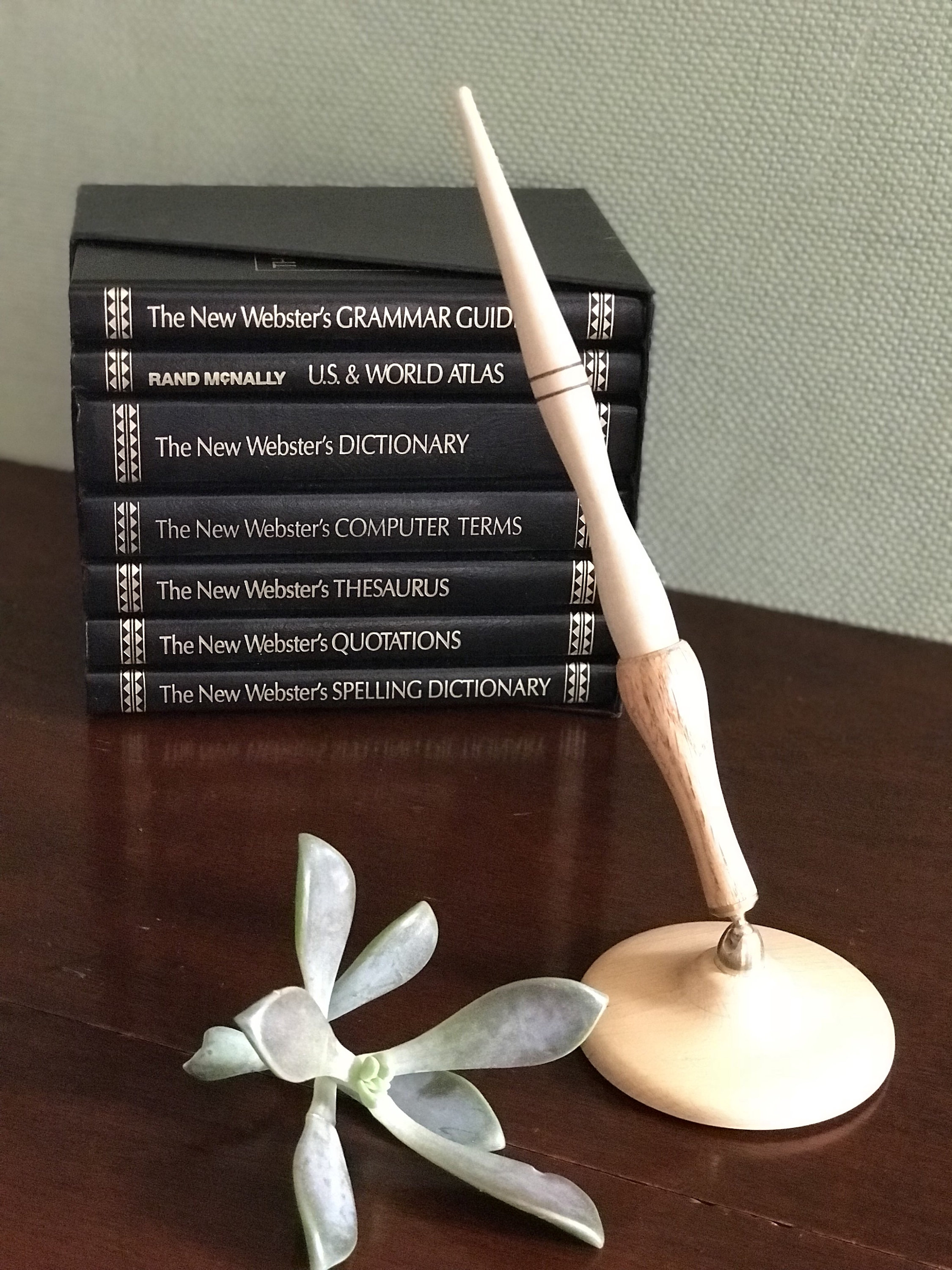 Vintage exotic wood Desk Pen and Holder, Hand crafted wood pen ...